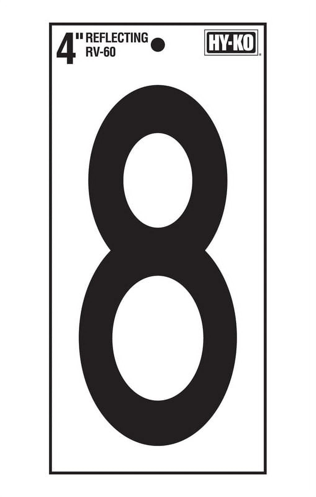 Hy-Ko Vinyl Numbers Reflective Reflective Weather Resistant 4" Case of ...