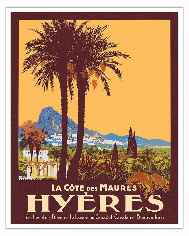Hyéres France - La Côte des Maures - PLM French Railways - Vintage ...