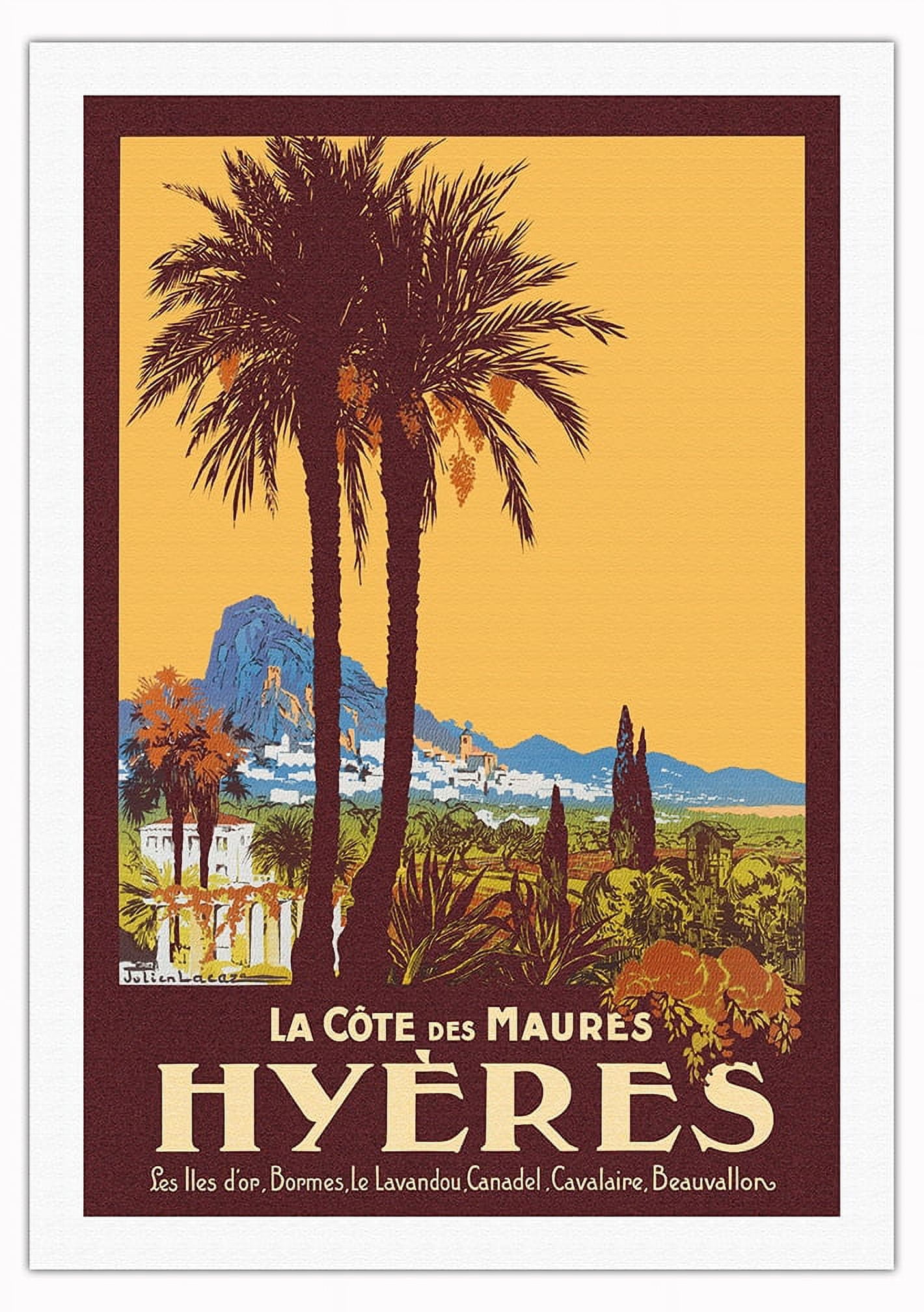 Hyéres France - La Côte des Maures - PLM French Railways - Vintage ...