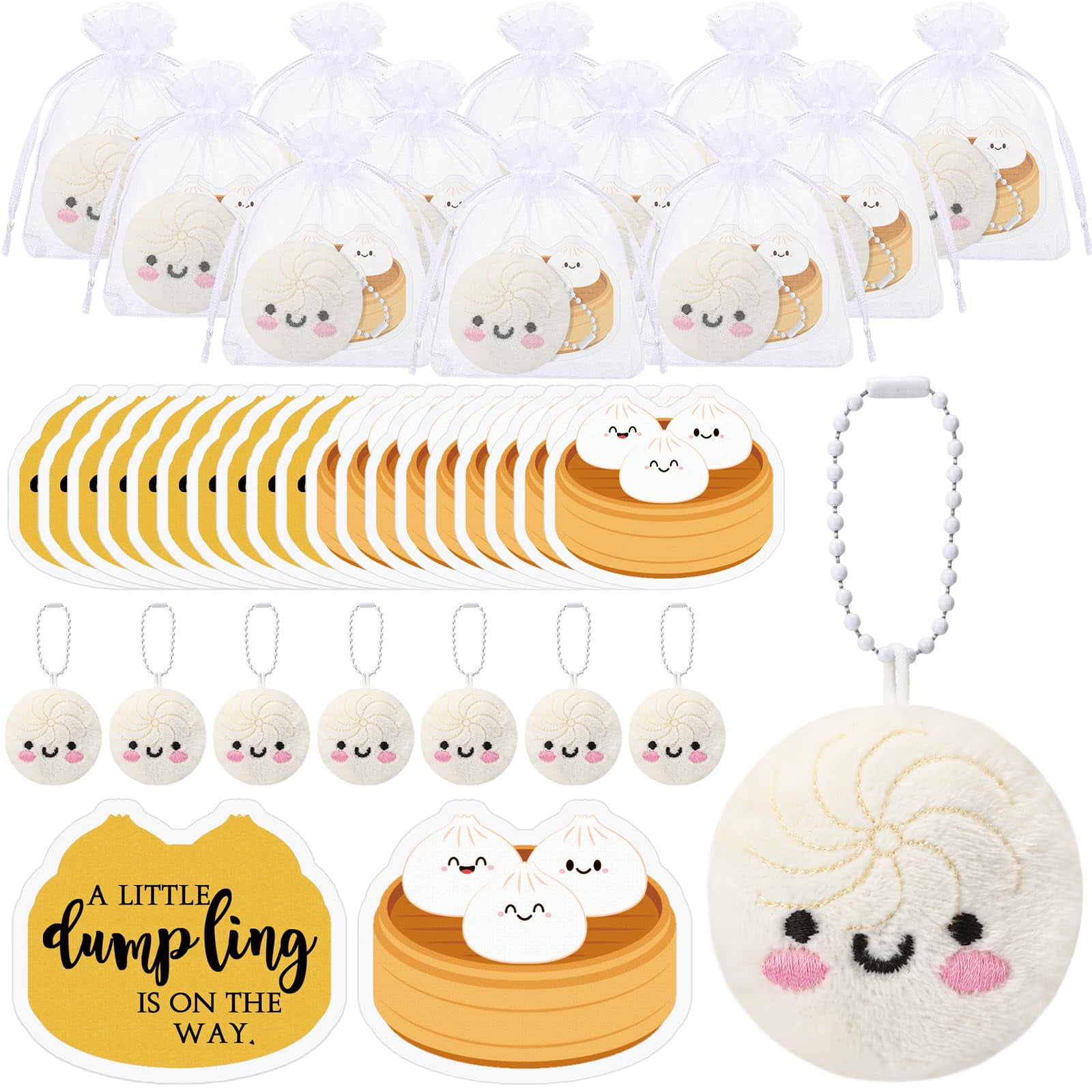HyDren 50 Sets Dumpling IFF17 Baby Shower Favors Plush Soft Cute ...