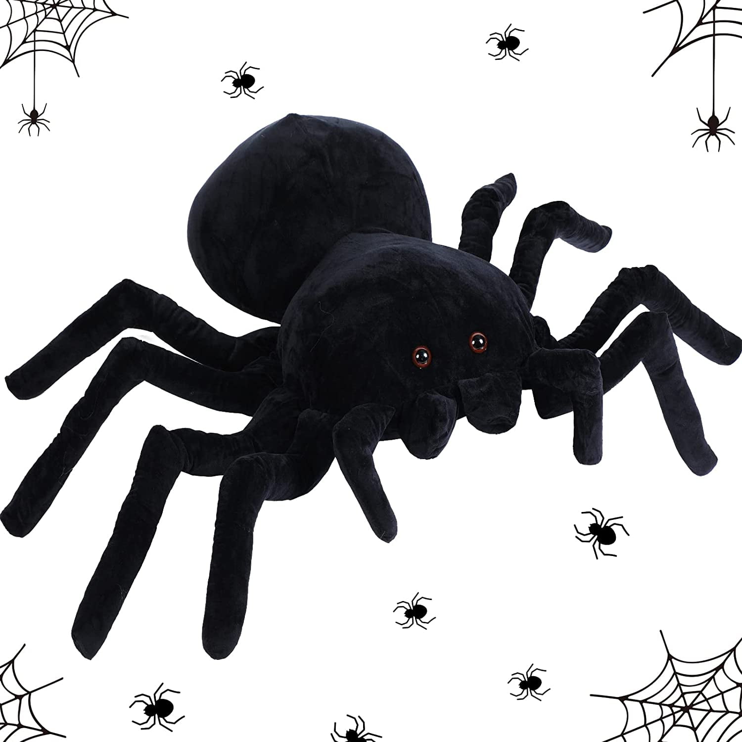 HyDren Giant Stuffed Spider Toy Huge Realistic Black Spider Stuffed ...