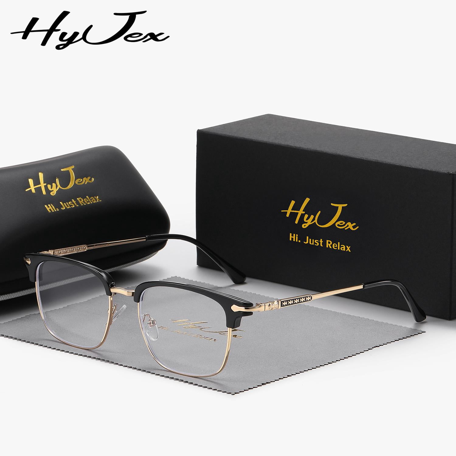 HyJex Unisex Style Half-frame Fashion Eyebrow Style Business Plano ...