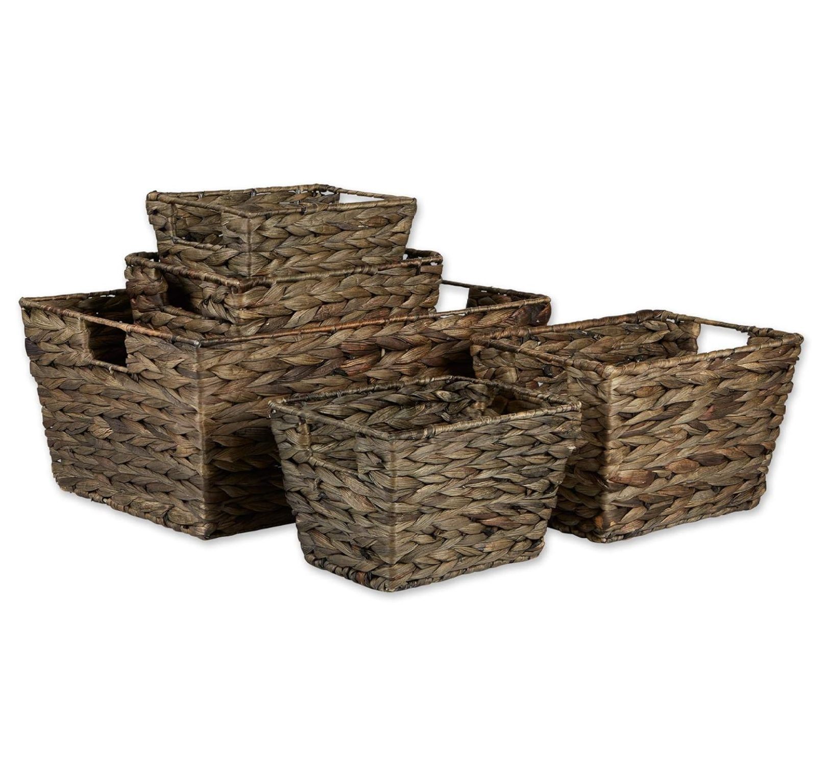 Hyacinth Collection Storage Baskets, Large Set, Assorted Sizes, Gray ...