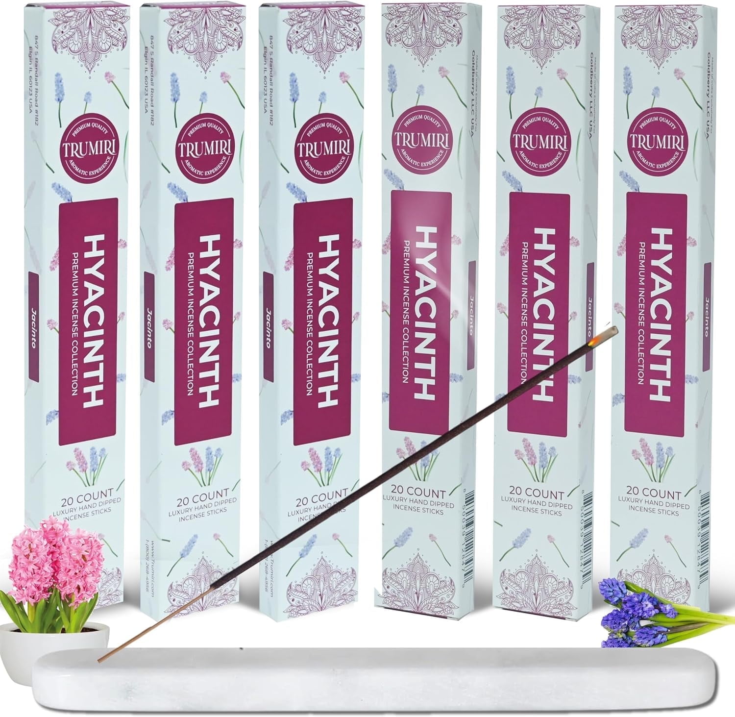 Hyacinth Incense Sticks - Total 120 Insence-Sticks - 6 Packs of 20 ...