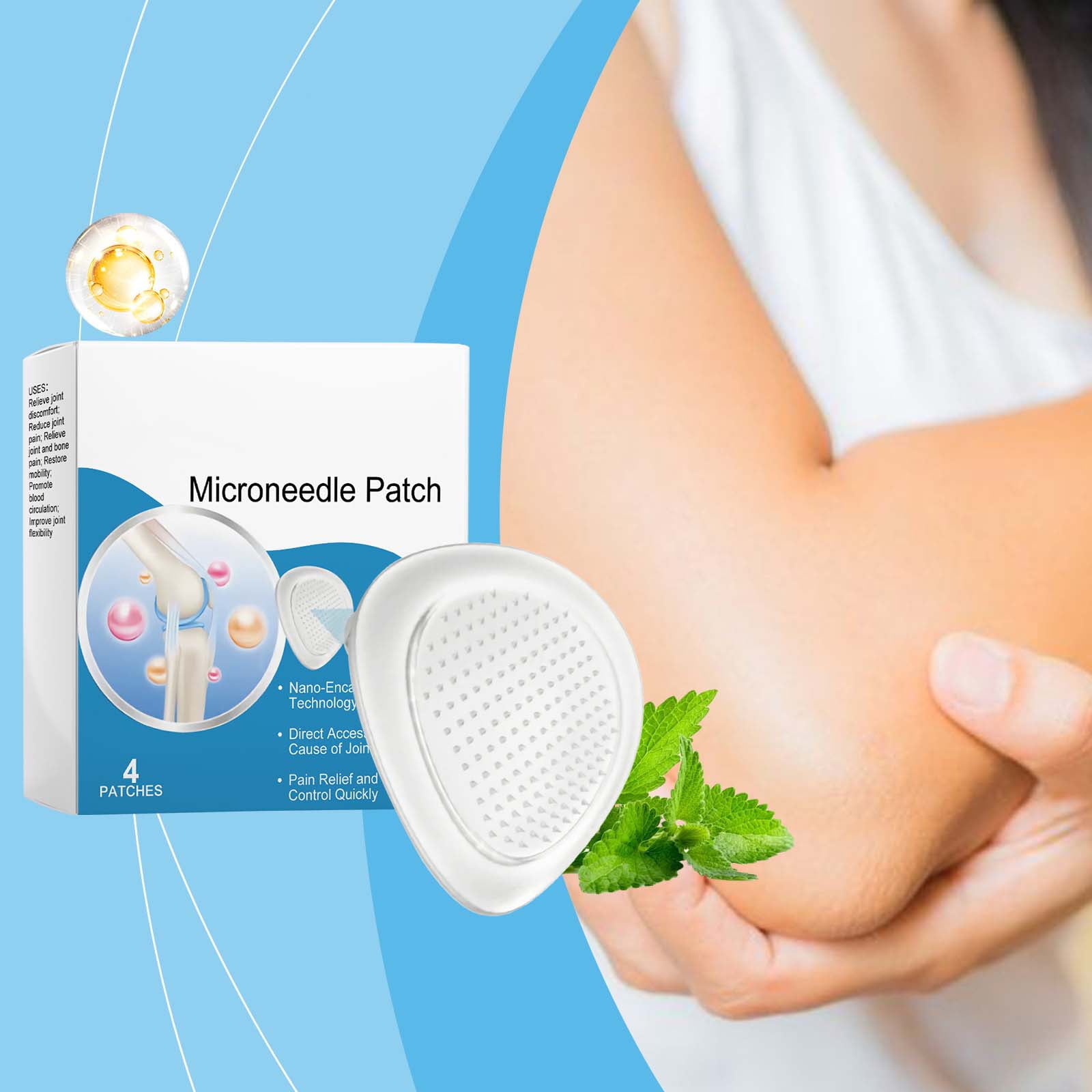 Hyaluron Joint Relief Microneedle Patches, Professional Microneedle Leg ...