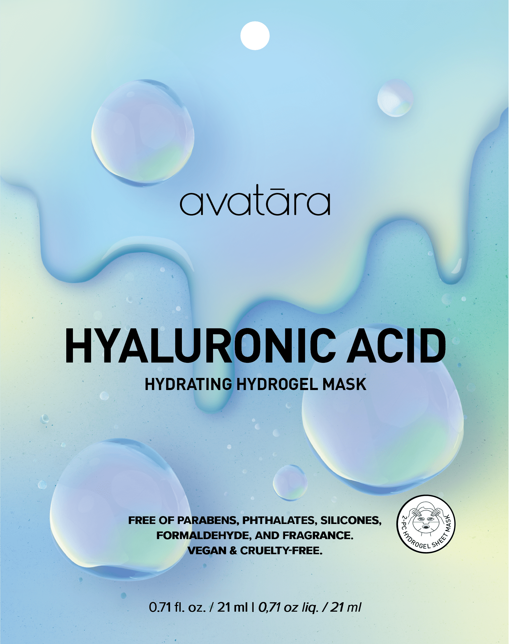 Avatara Hyaluronic Acid Hydrating Hydrogel Sheet Mask for All Skin ...