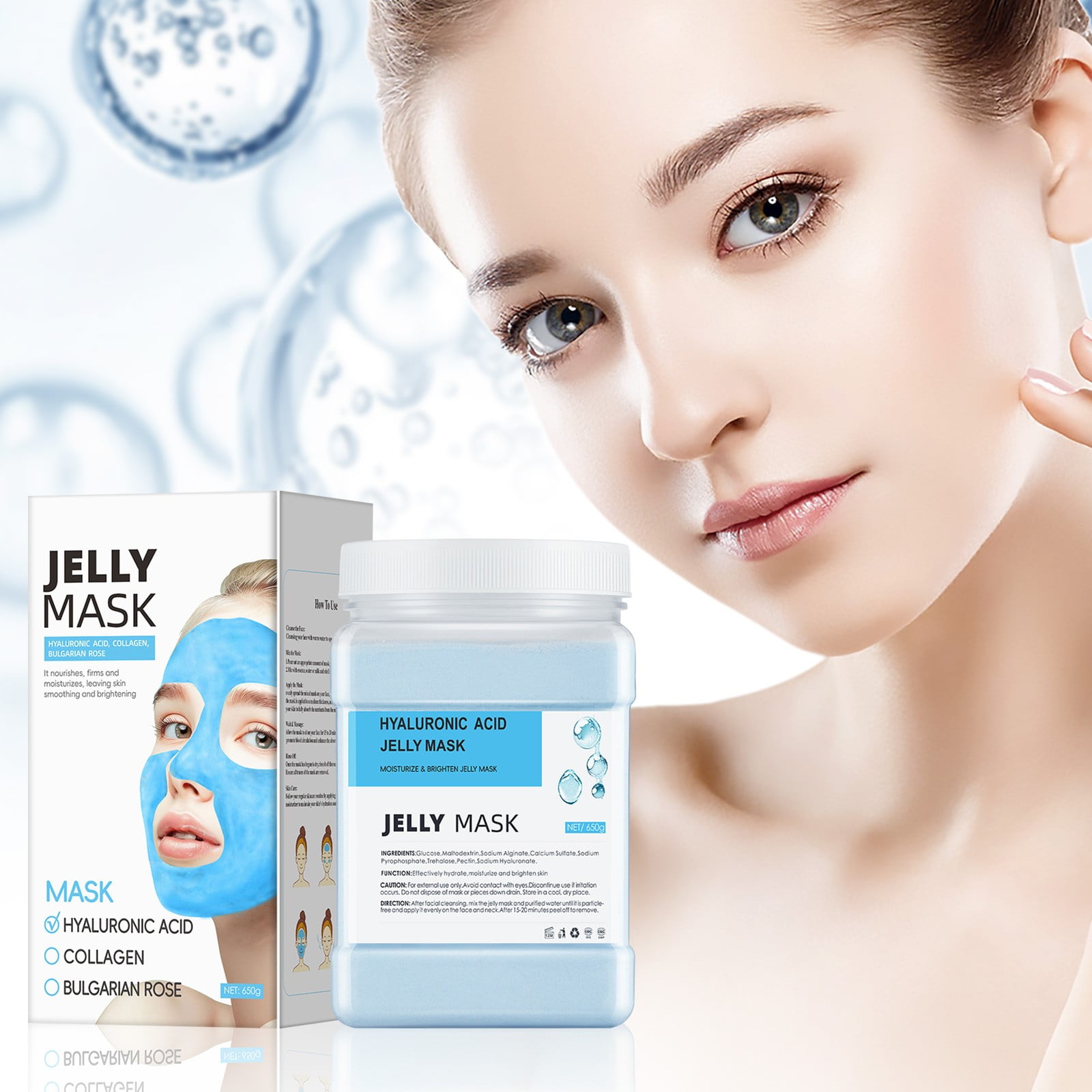 Hyaluronic Acid Jelly Mask for Facial Professional - Hyaluronic Acid Smooth Face Mask Skin Care ...