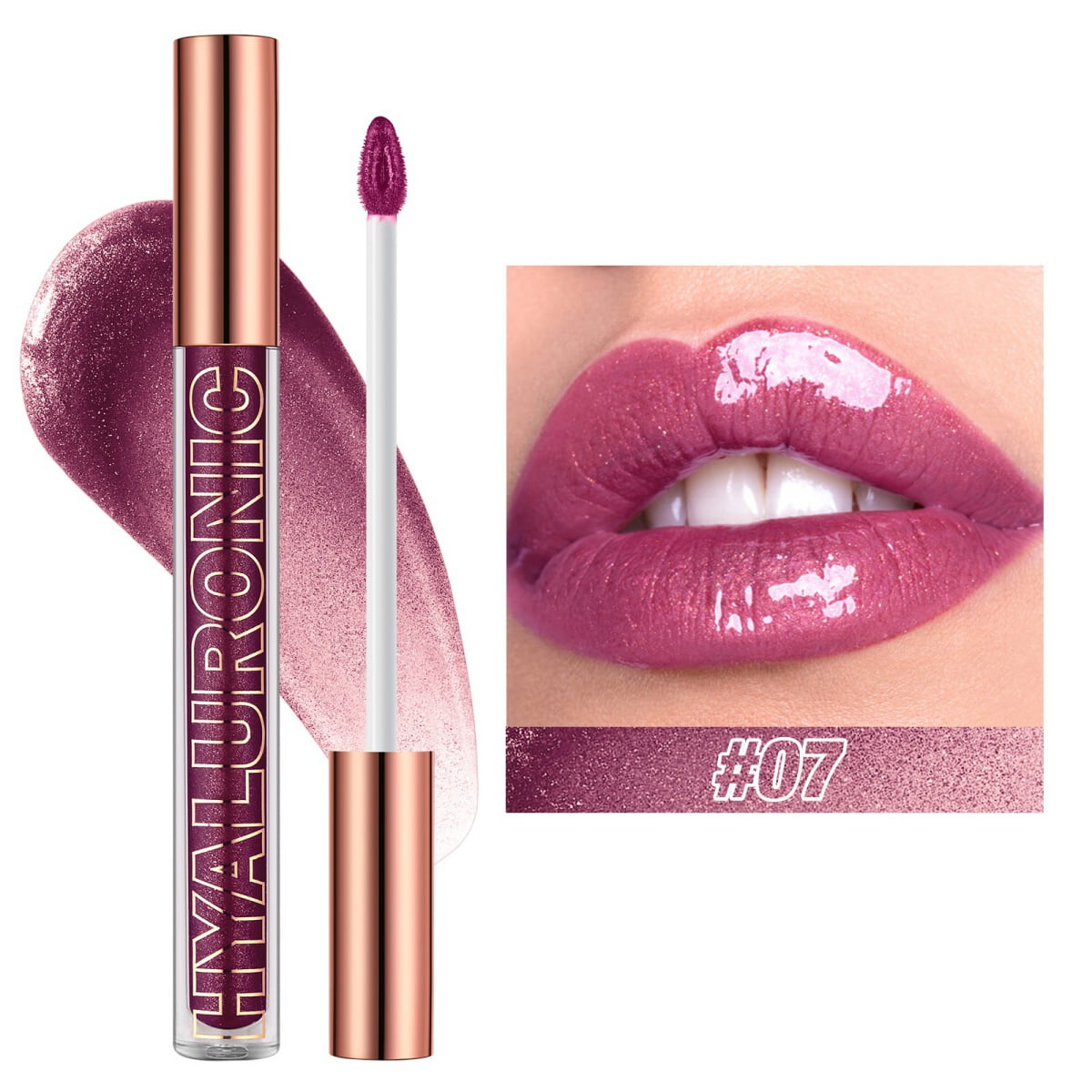 Hyaluronic Acid Lip Gloss,Shimmer & Long Lasting Smooth Texture Gloss ...