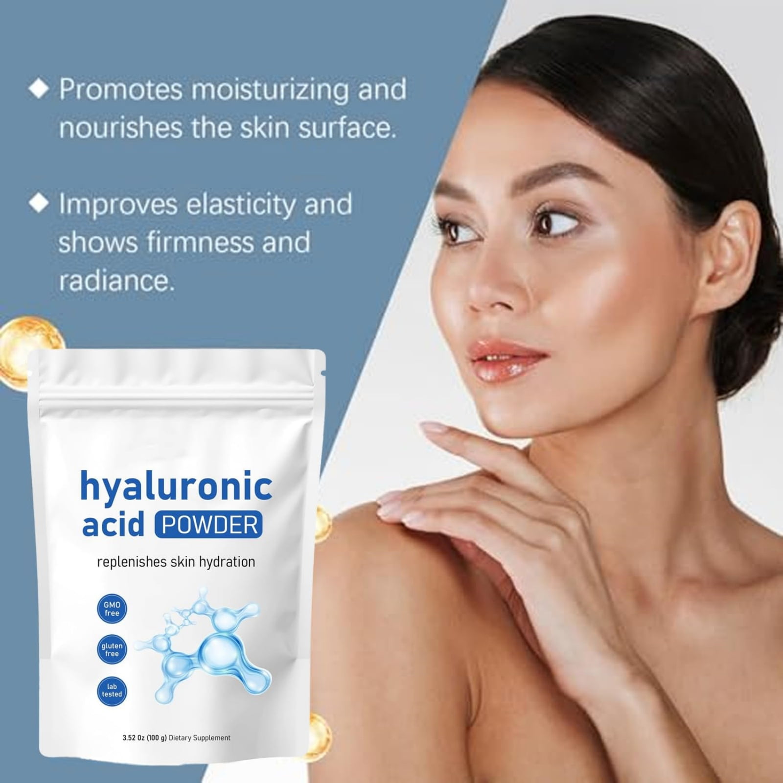Hyaluronic Acid Powder for Skin Care,Low Molecular Weight,Vegan ...