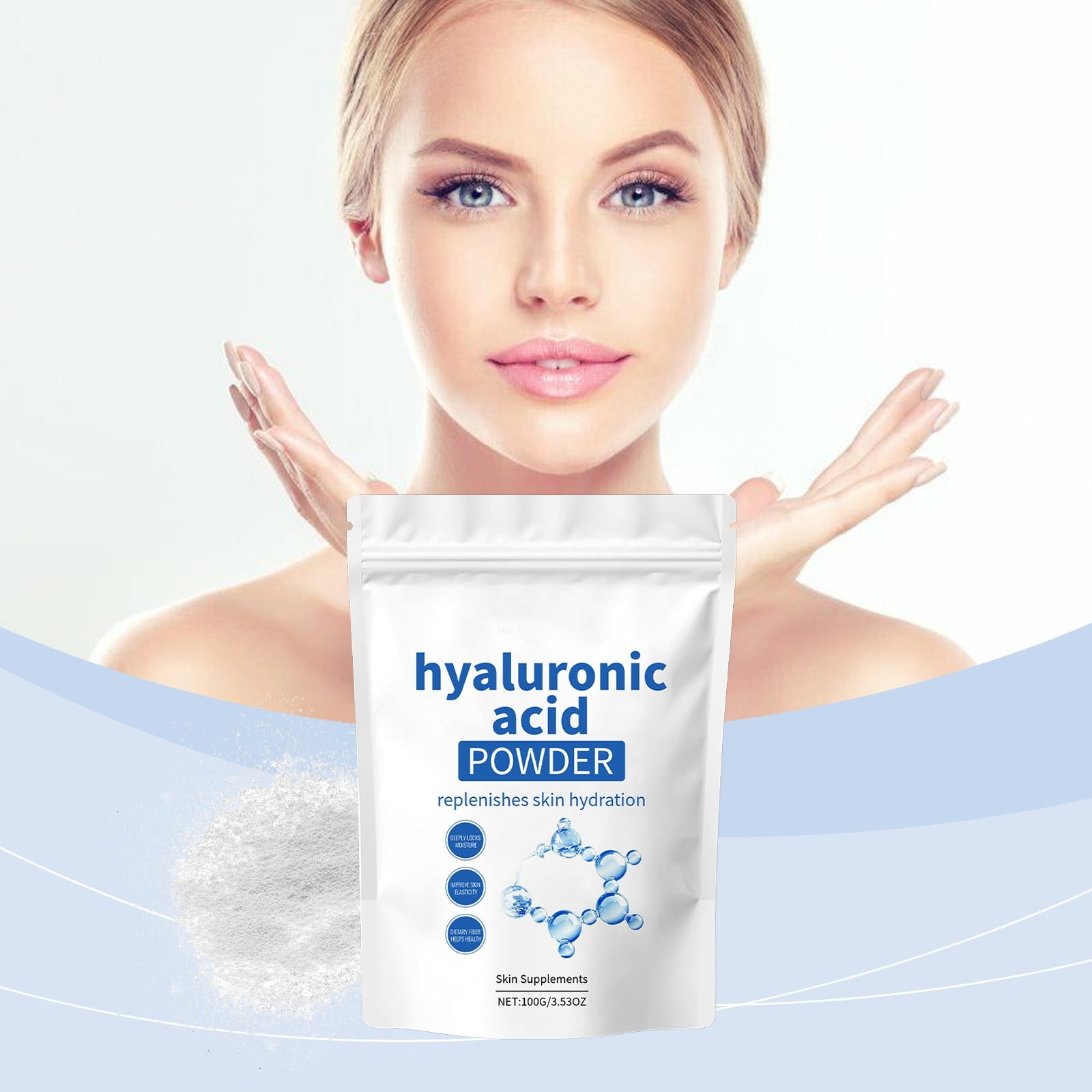 Hyaluronic Acid Powder for Skin Care - Low Molecular Weight, Vegan ...