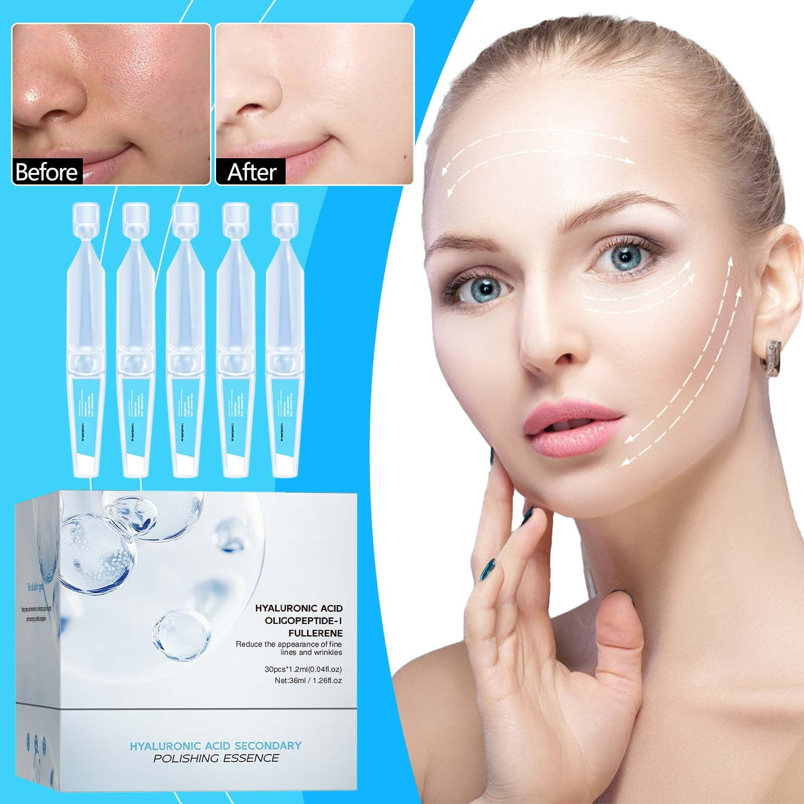 Hyaluronic Acid Serum, Intense Hydration, 36ml Vials, Facial Moisturizer, Dermatologist ...