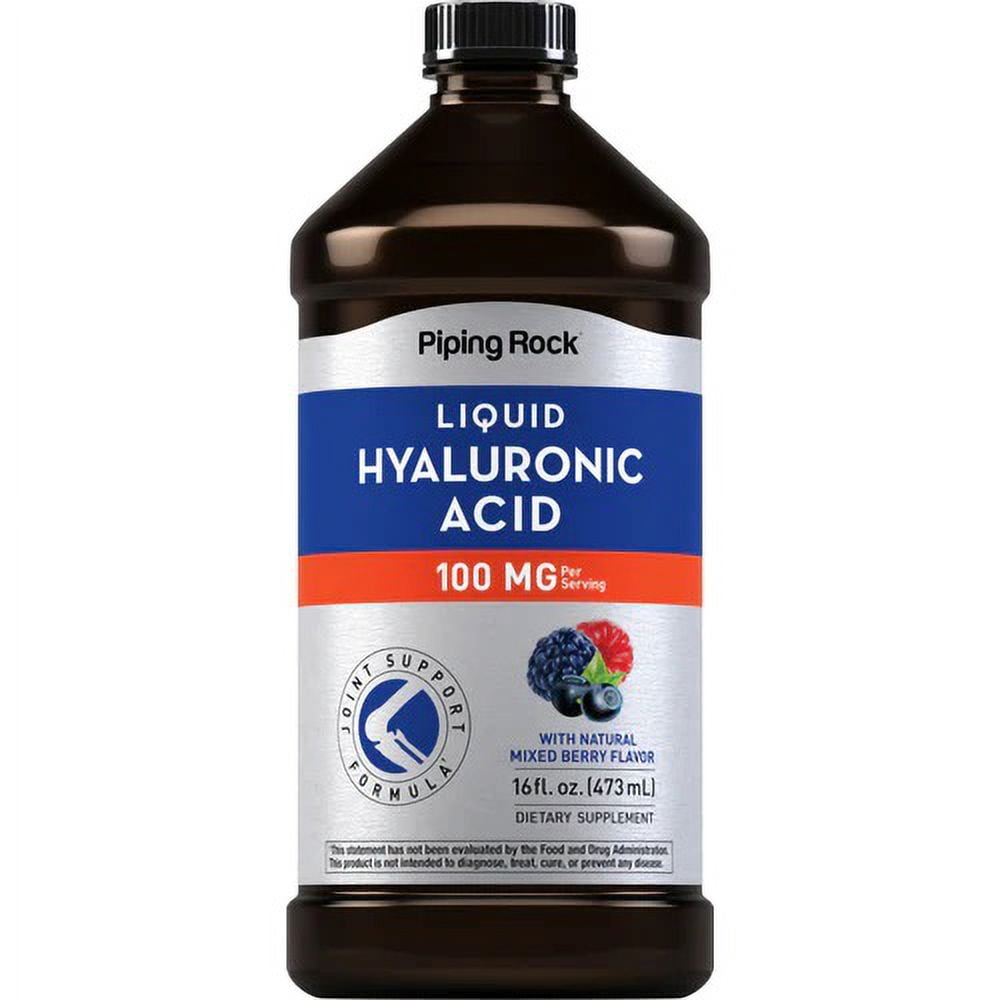 Hyaluronic Acid Supplement 100mg | 16 fl oz | Liquid Supplement | Mixed ...