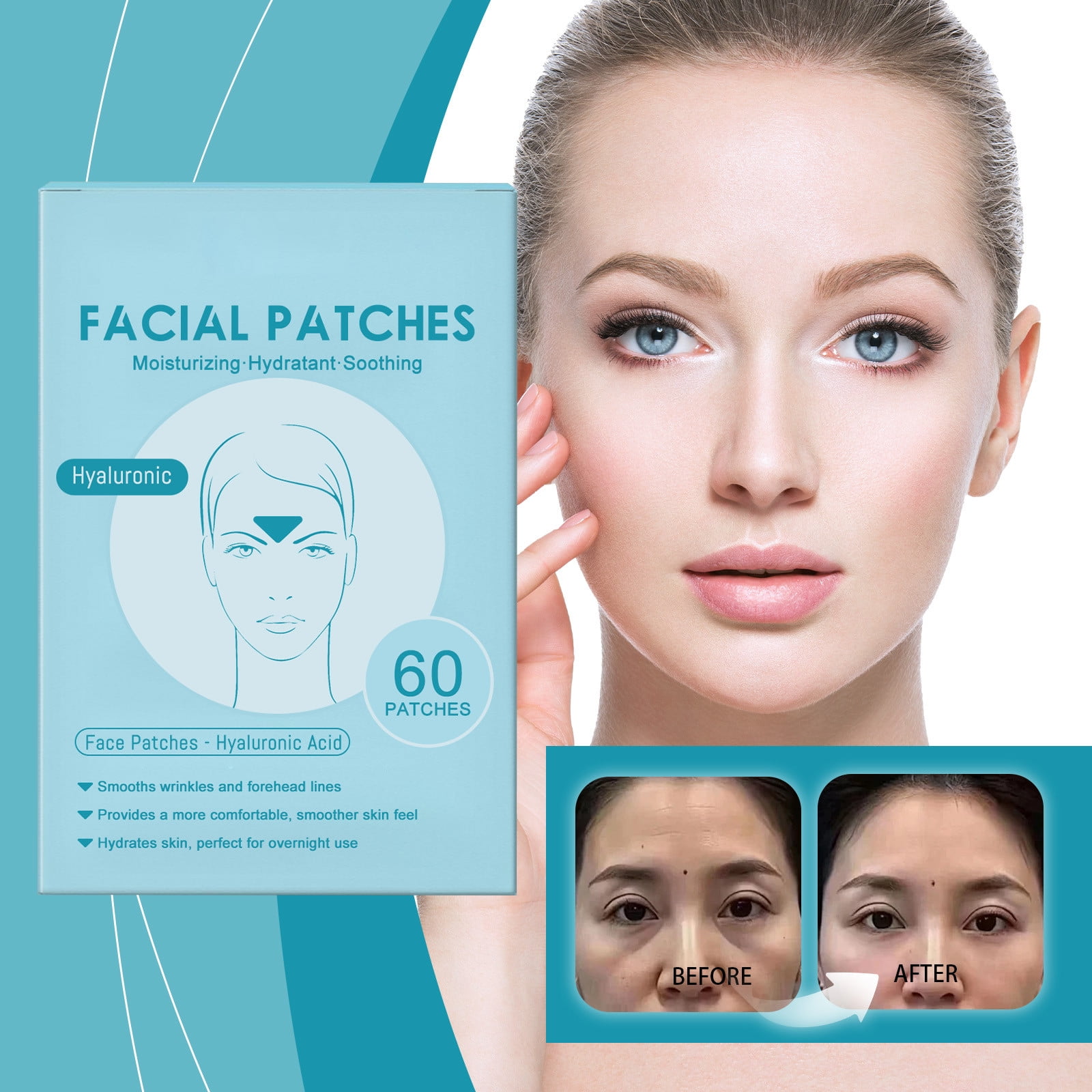 Hyaluronic Wrinkle Patches For Reduce Lines,Anti-Aging Facial Patches ...
