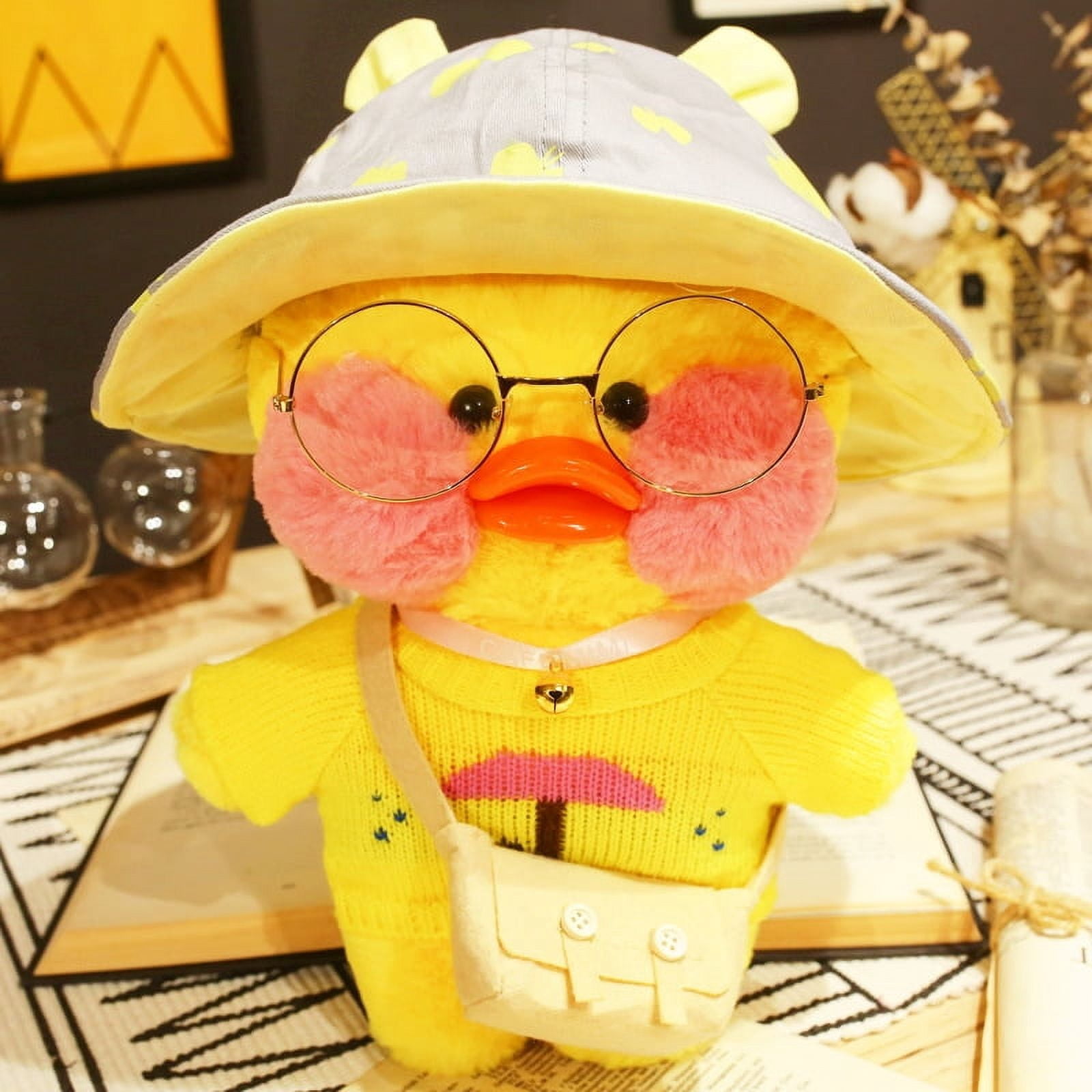 Hyaluronic acid Duck Plush Doll Yellow Duckling + Yellow Coat + Bag ...
