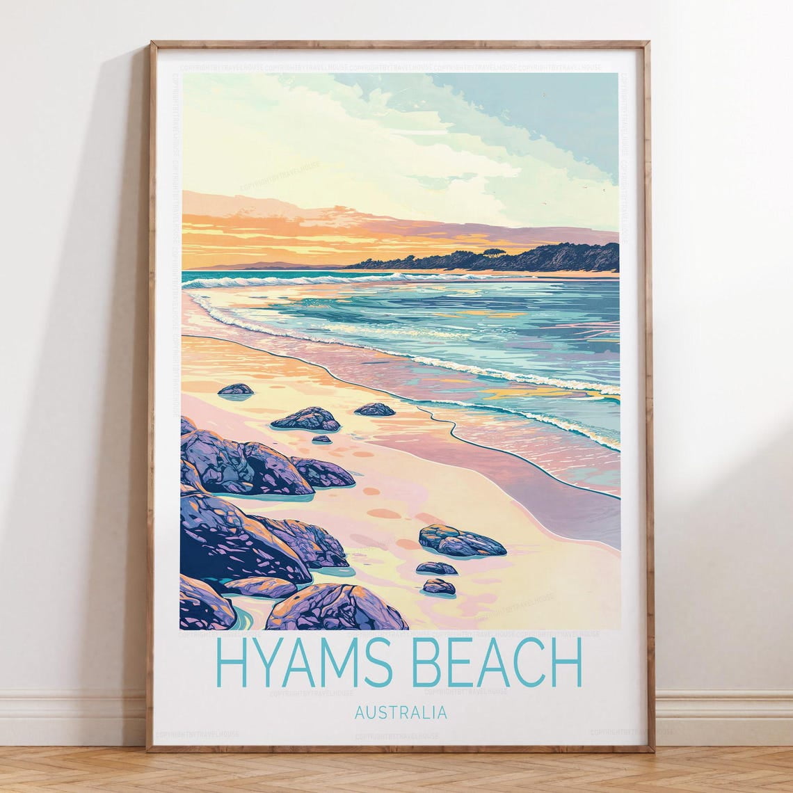 Hyams Beach Australia Travel Poster, Australia Travel Print, Hyams ...