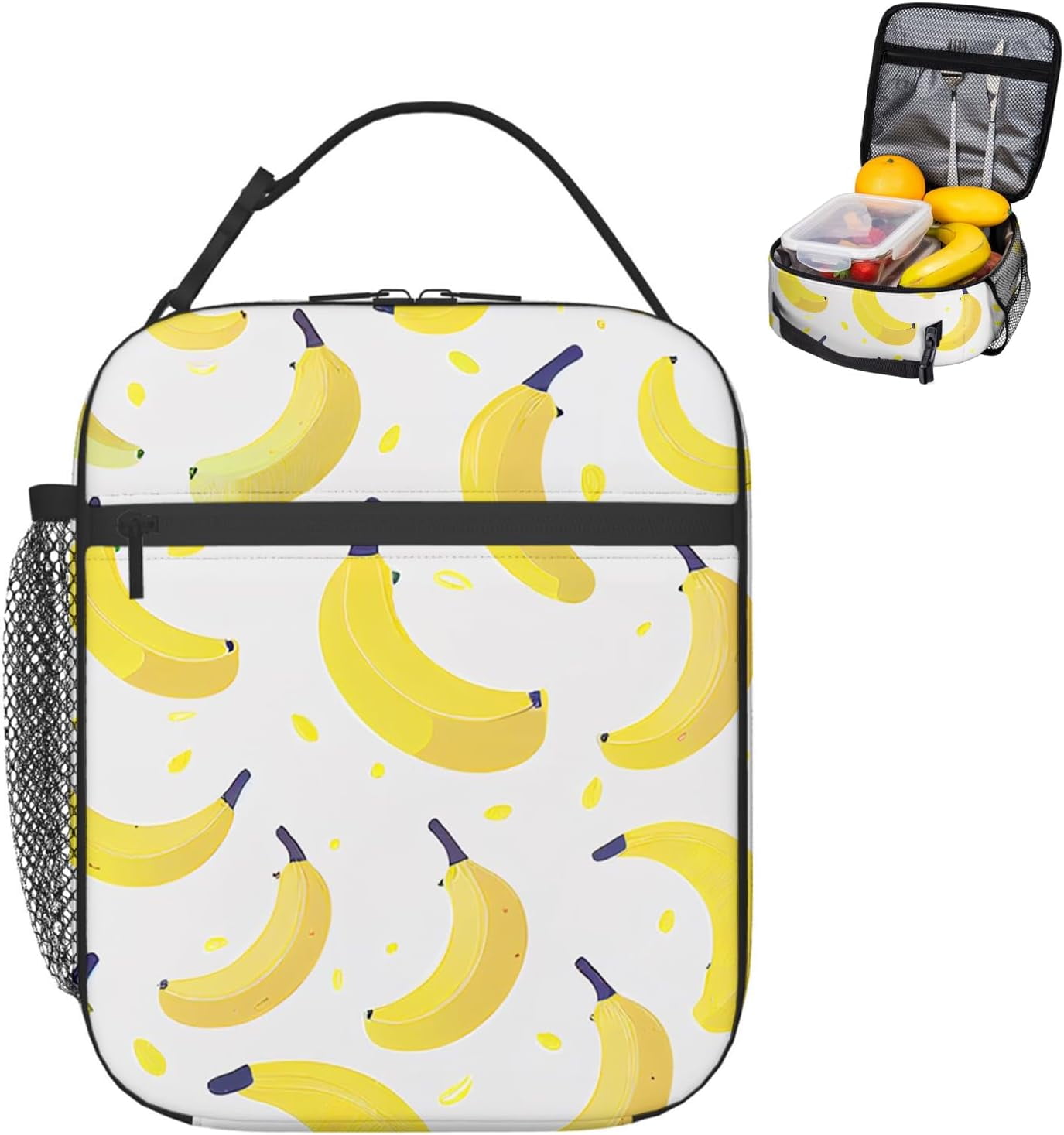 Hyang Banana Fruit pattern Lunch Box Reusable Insulated Totes Lunch Bag ...