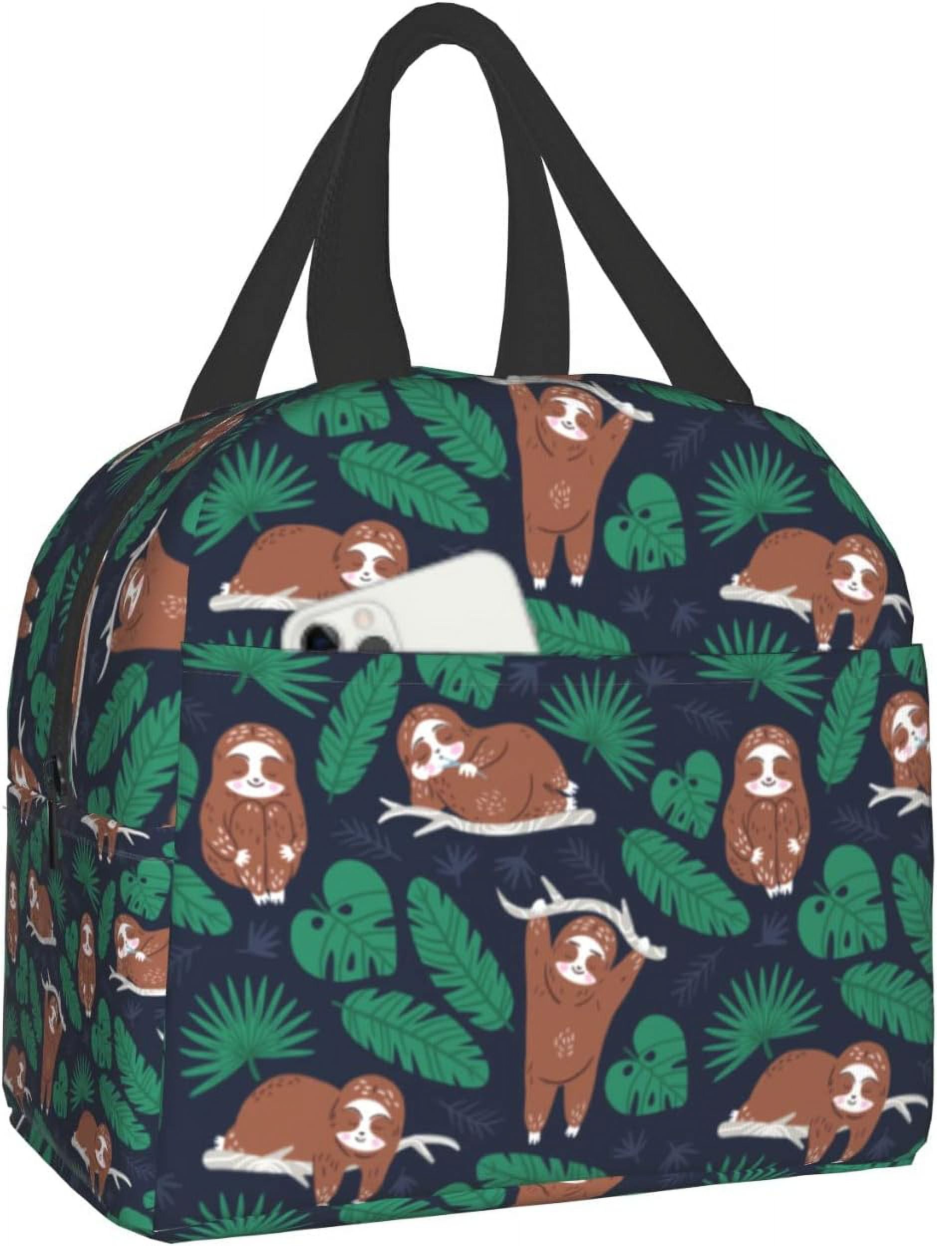 Hyang Blue Leaf Lunch Bag Tropical Plants Insulated Lunch Box Container ...