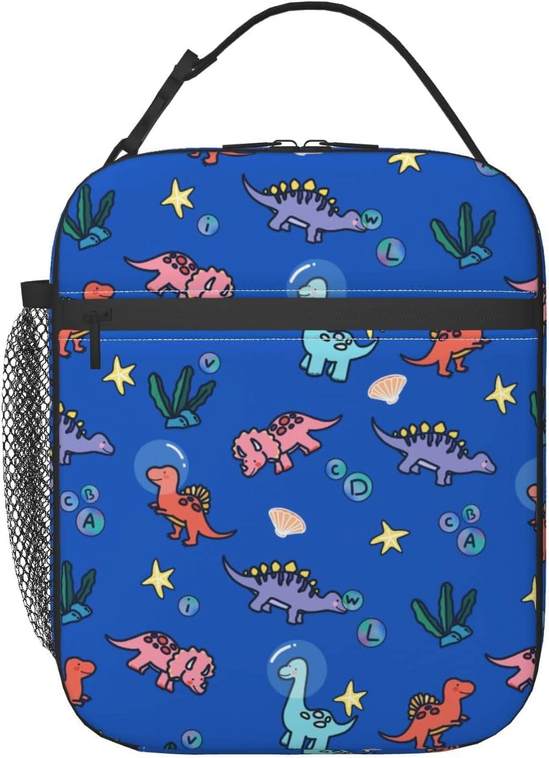 Hyang Colorful Dinosaur Insulated Kids Lunch Bag Dinosaur Ocean Seaweed ...