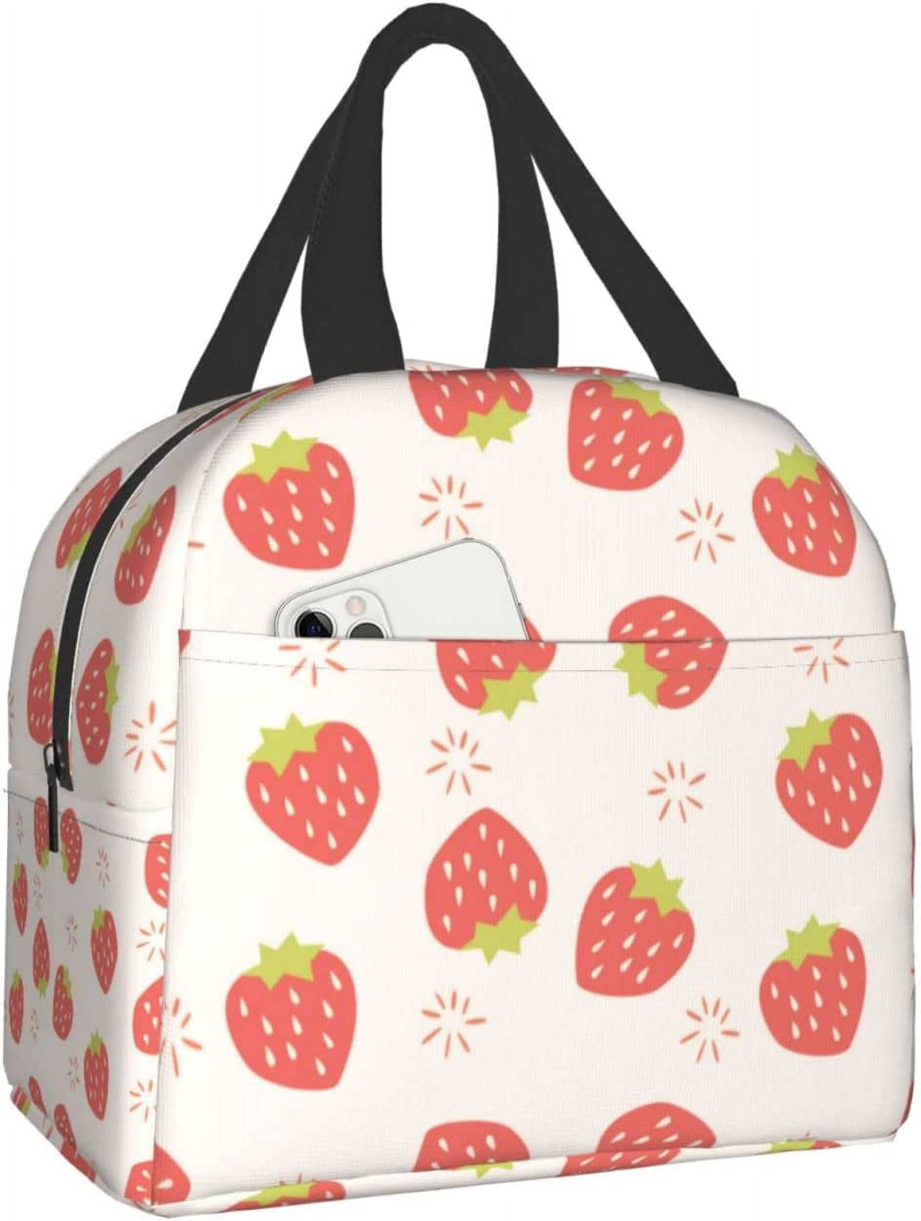 Hyang Cute Bunny Strawberries And Hearts Lunch Bag Reusable Lunch Box ...
