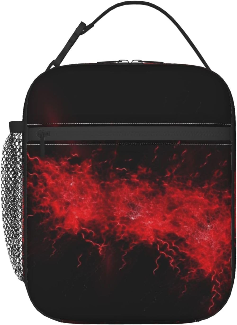 Hyang Explosion Burst Red Black printed Portable Lunch Bag Reusable ...