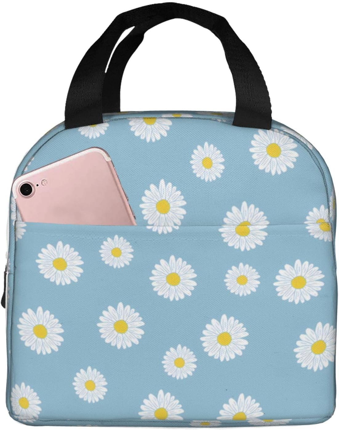 Hyang Floral Daisy Purple Flower Insulated Lunch Bag - Chic Practical ...