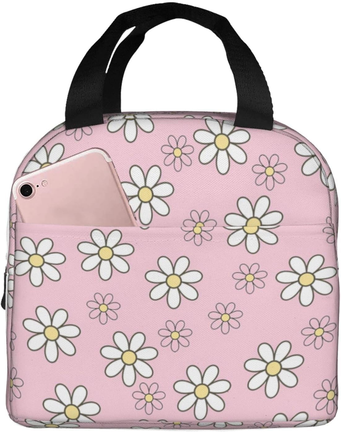 Hyang Floral Daisy Purple Flower Insulated Lunch Bag - Chic Practical ...