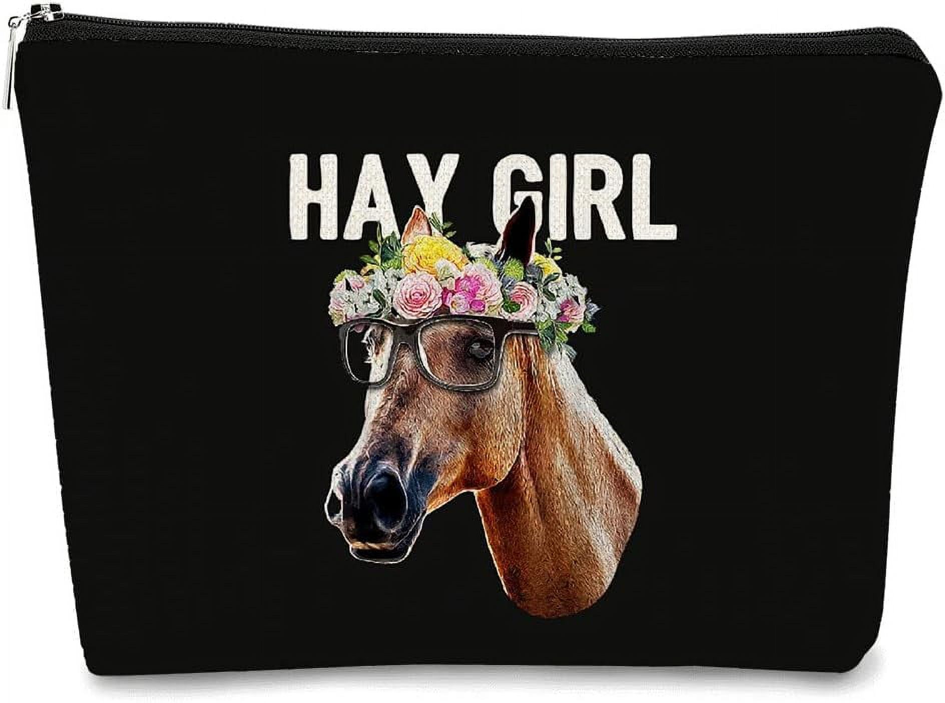Hyang Funny Hay Girl Horse Sunglasses Hey Farm Flowers Cosmetic Bag ...
