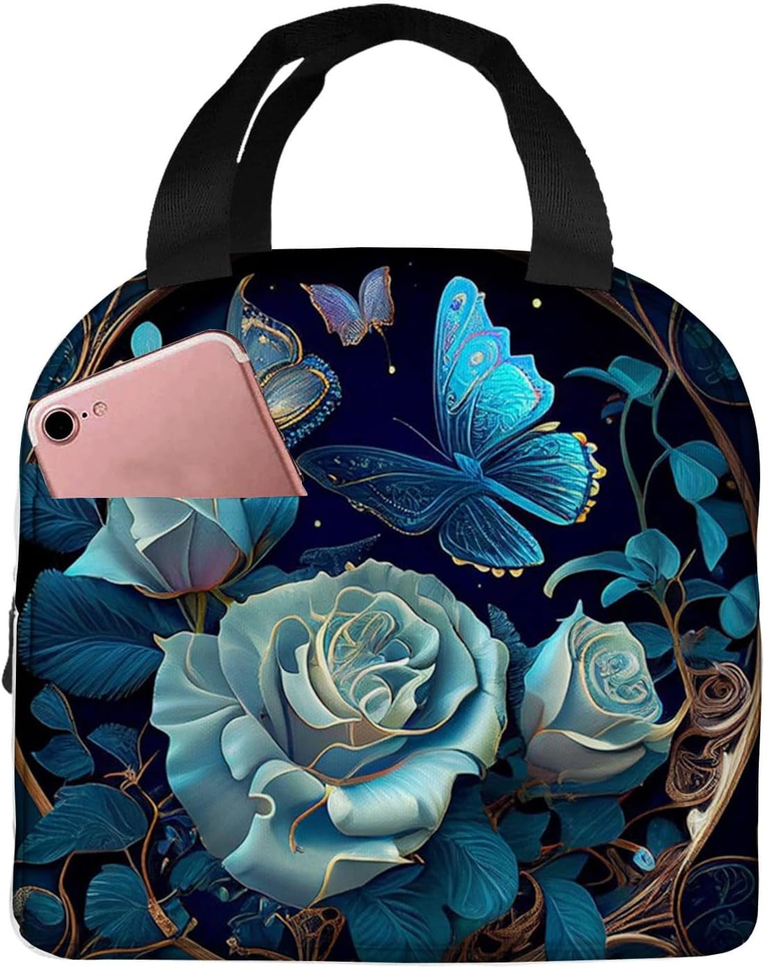 Hyang Insulated Lunch Bag for Women Men Work,Blue Butterflies ...