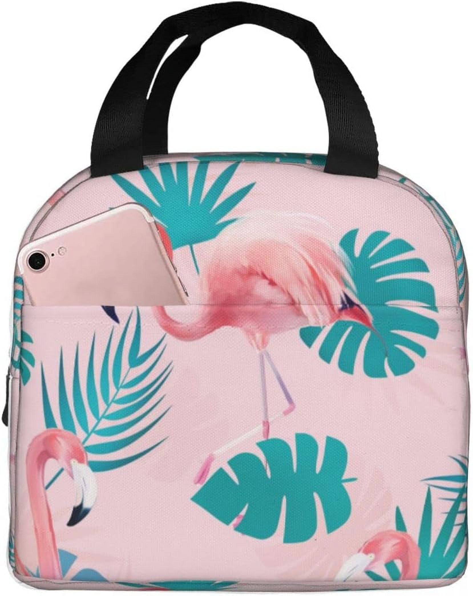 Hyang Lunch Bag Box for Women Men in Cute Pink Flamingos Portable ...