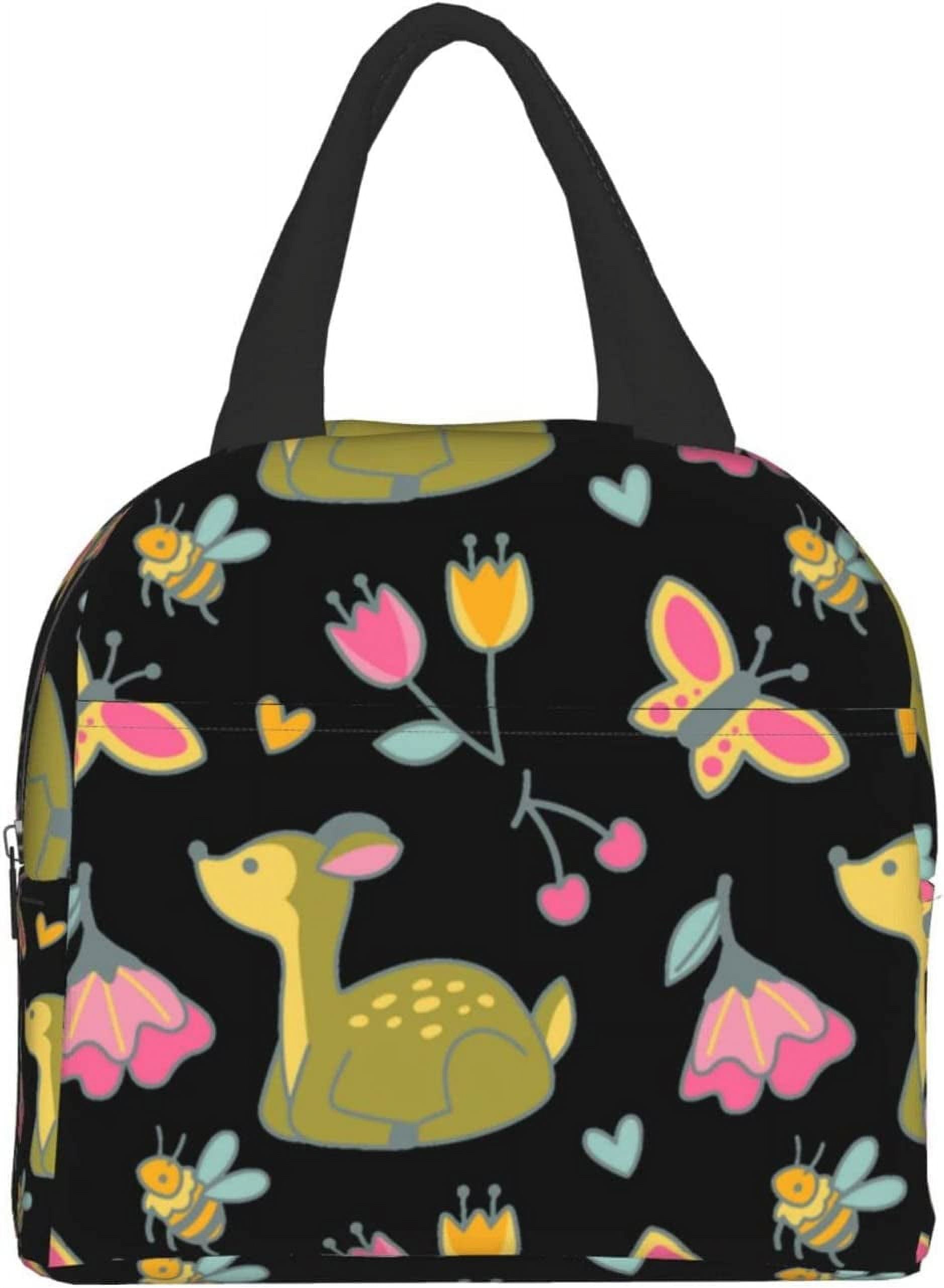 Hyang Lunch Bag Cute Rabbits With Heart Insulated Lunch Box Reusable ...