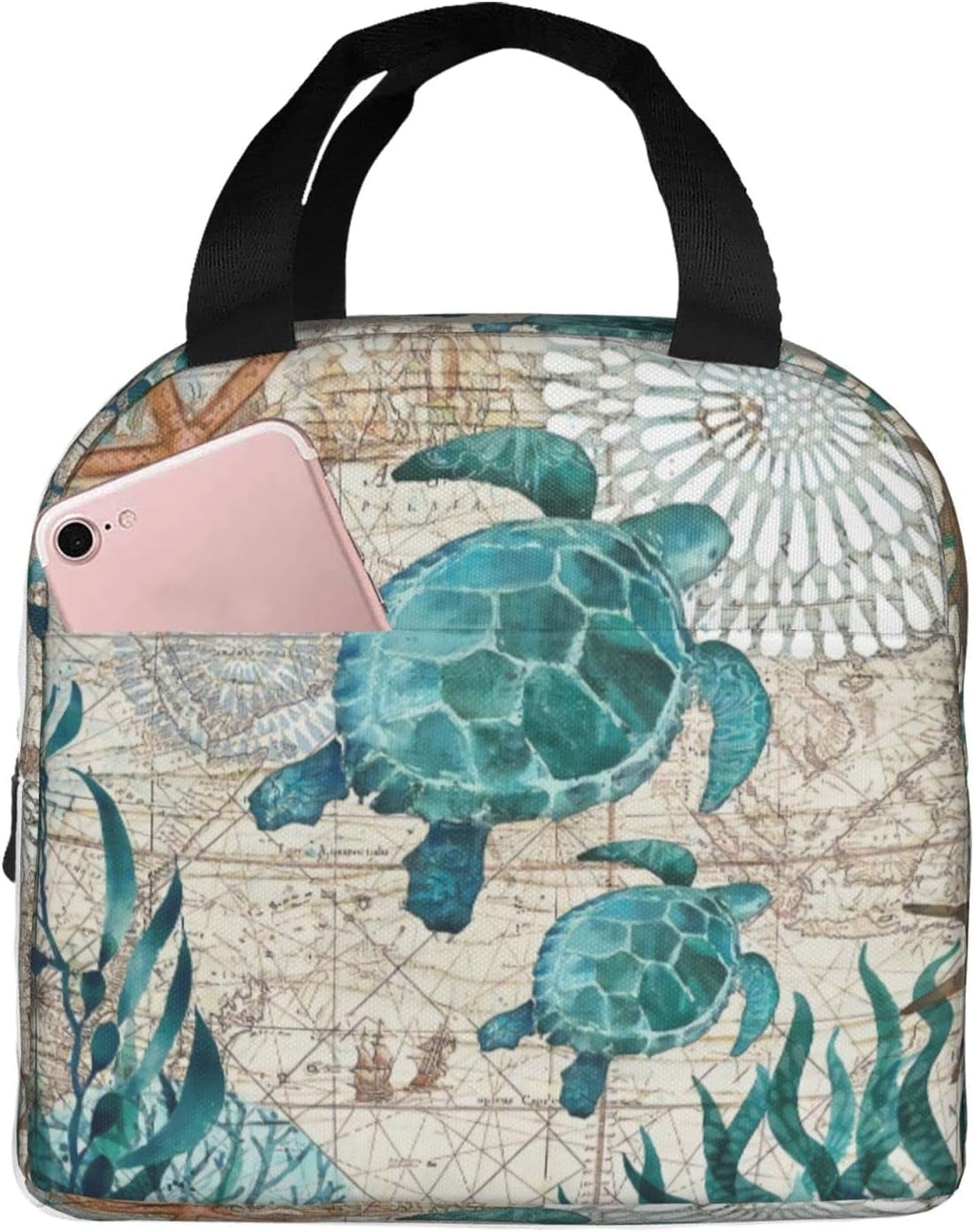 Hyang Lunch Bag Insulated Black White Checkered Print Lunch Box ...