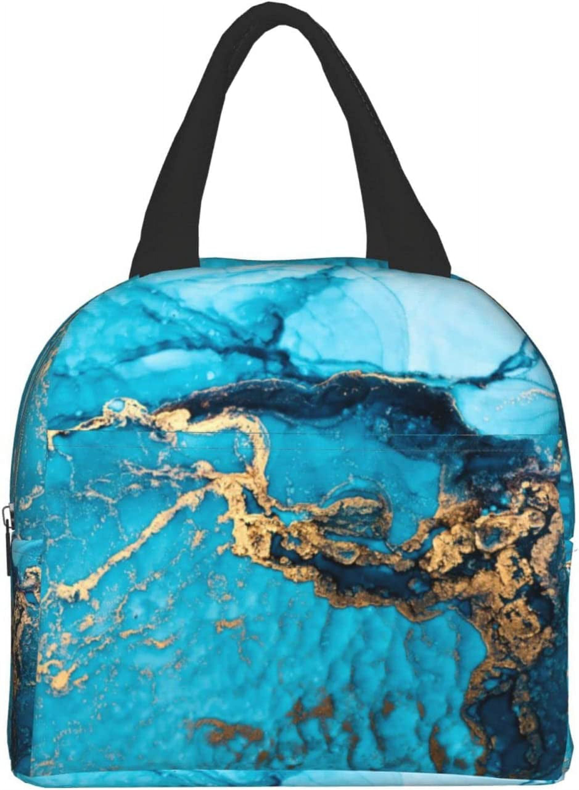 Hyang Lunch Bag Marble Abstract Colorful Insulated Lunch Box Reusable ...
