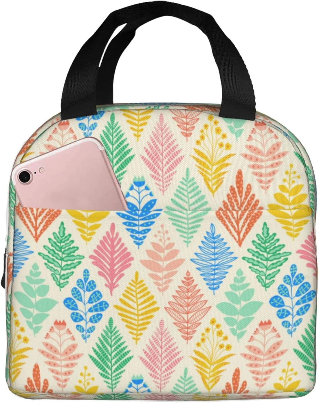 Hyang Orange Butterfly Lunch Bag Insulated - Floral Butterflies Lunch ...