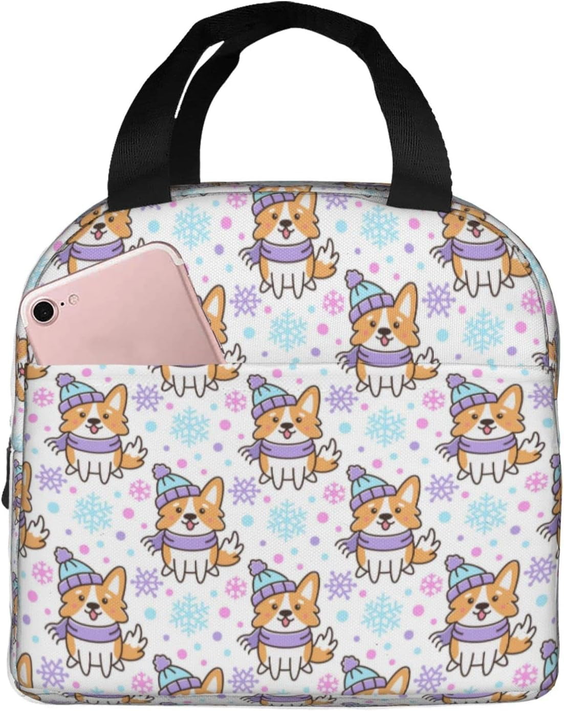 Hyang Pink Kawaii Corgi Lunch Bag for Women Men, Kawaii Dog Corgi ...