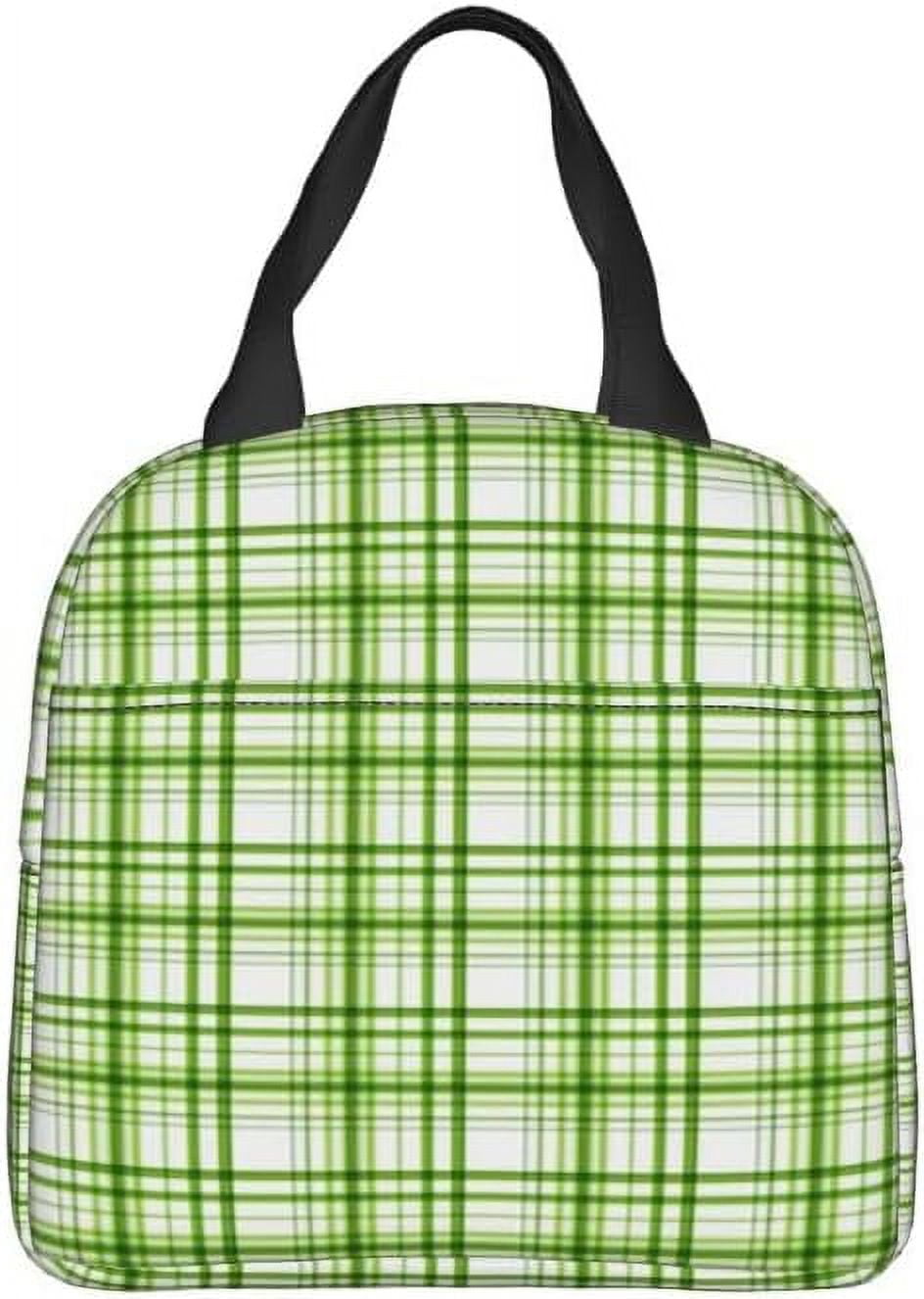 Hyang Purple White Checkerboard Lunch Bag Women Adult, Large Capacity ...