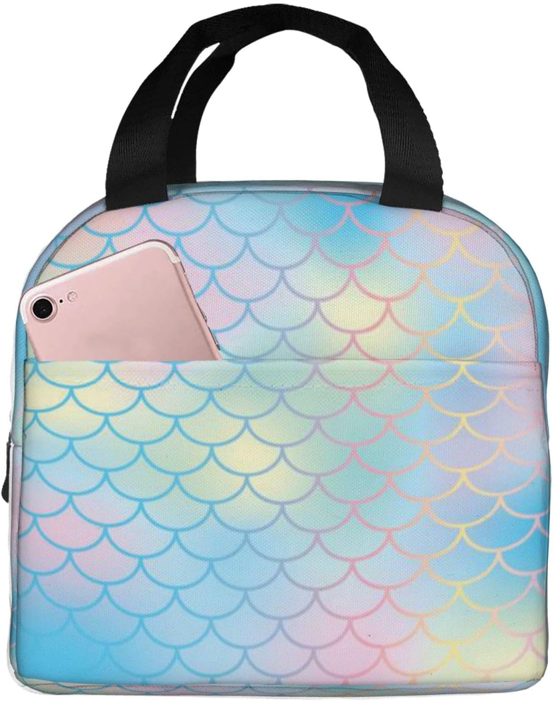 Hyang Rainbow Mermaid Scale Lunch Bag Reusable Insulated Lunch Box ...