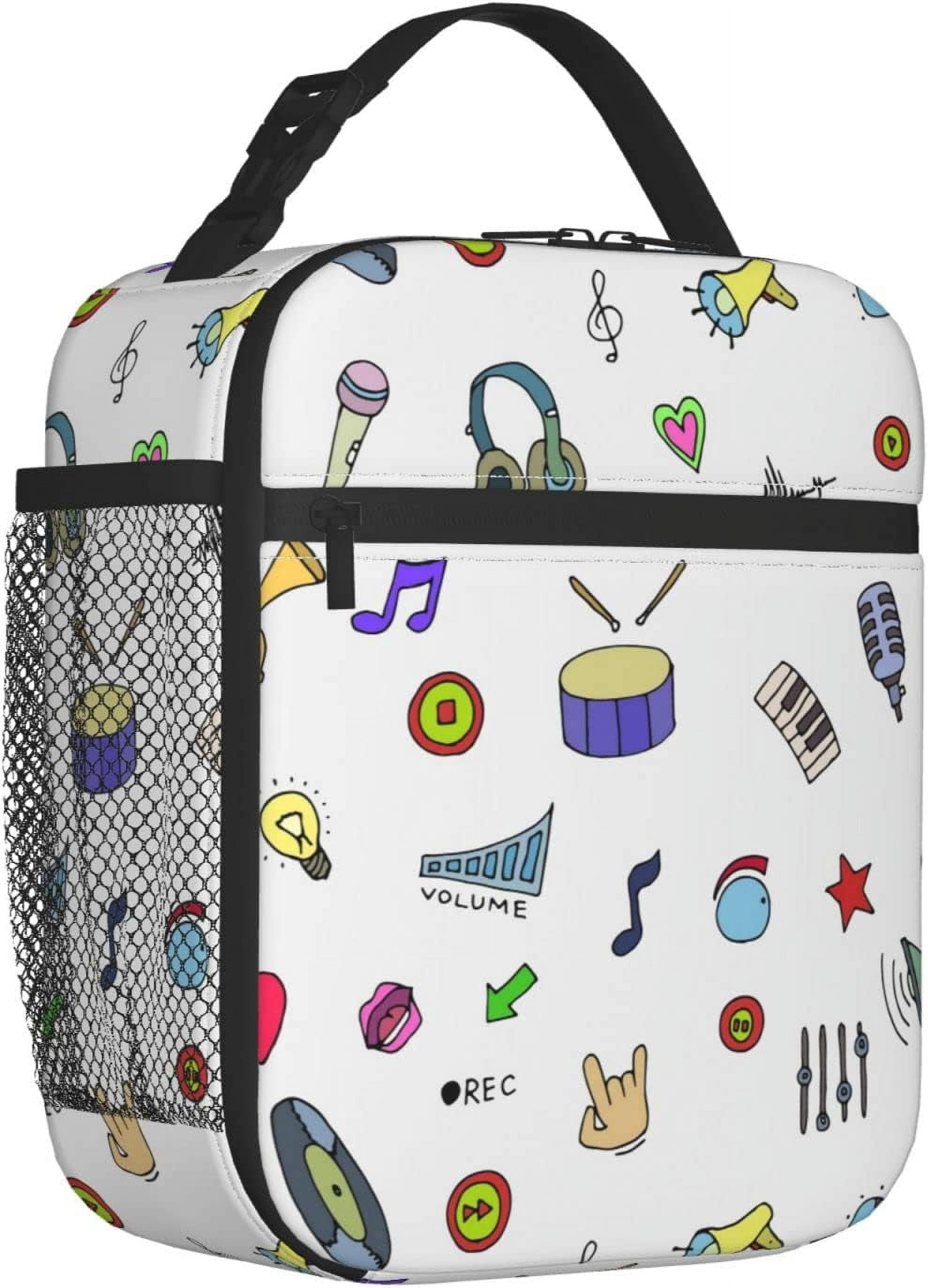 Hyang Rportable Lunch Bag For Women/Men Insulated,Music Doodle ...