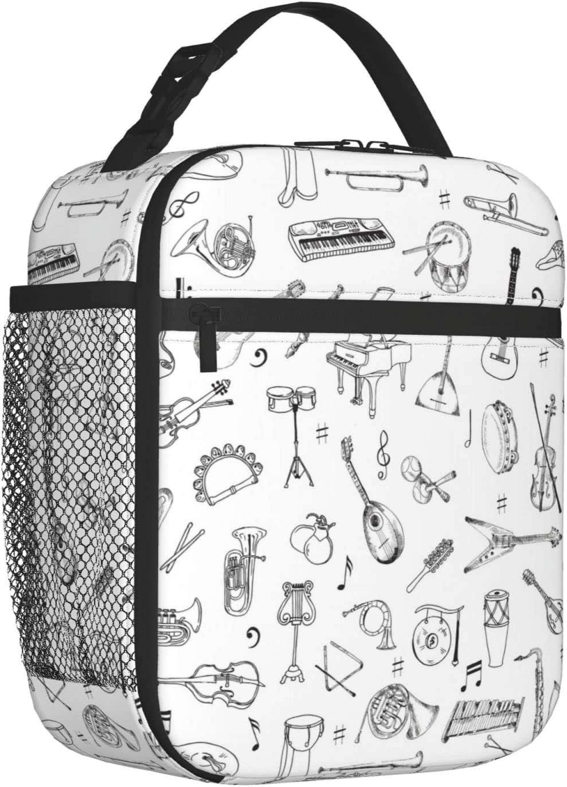 Hyang Rportable Lunch Bag For Women/Men Insulated,Music Doodle ...