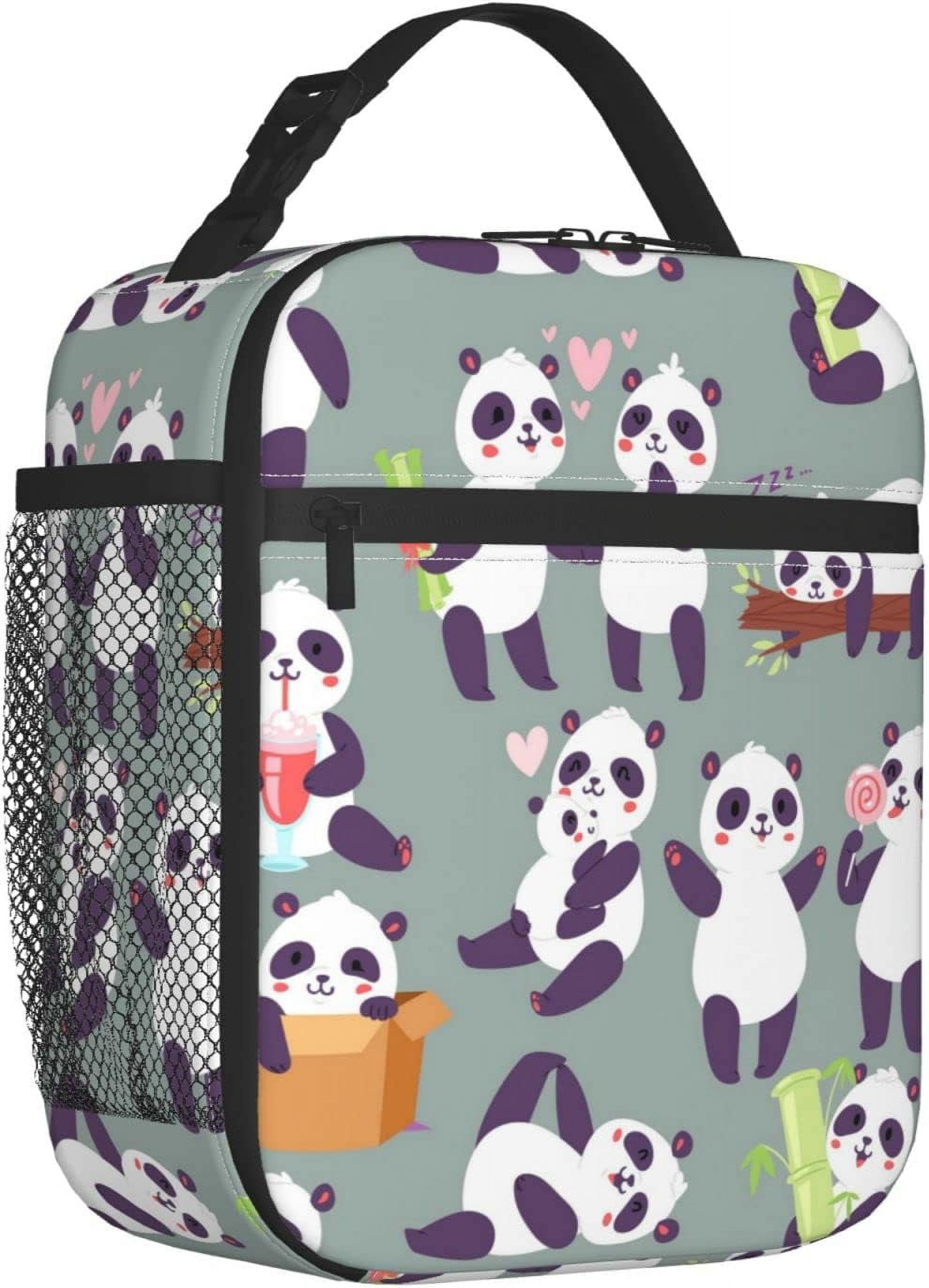 Hyang Rportable Lunch Bag For Women/Men Insulated,Panda Characters In ...