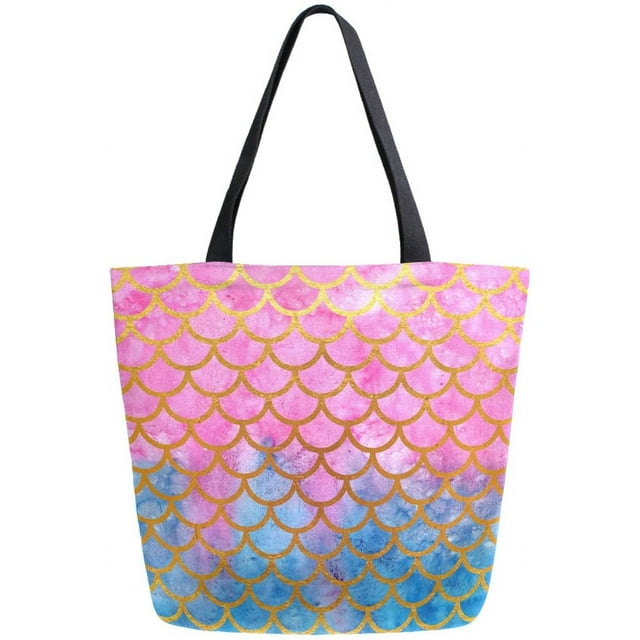 Hyang Rural Honey Bees Wildflowers Extra Large Canvas Shoulder Tote Top
