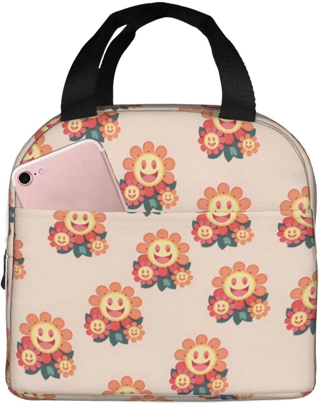 Hyang Smiley Face Flower Insulated Lunch Bag - Chic Practical, Lunch ...