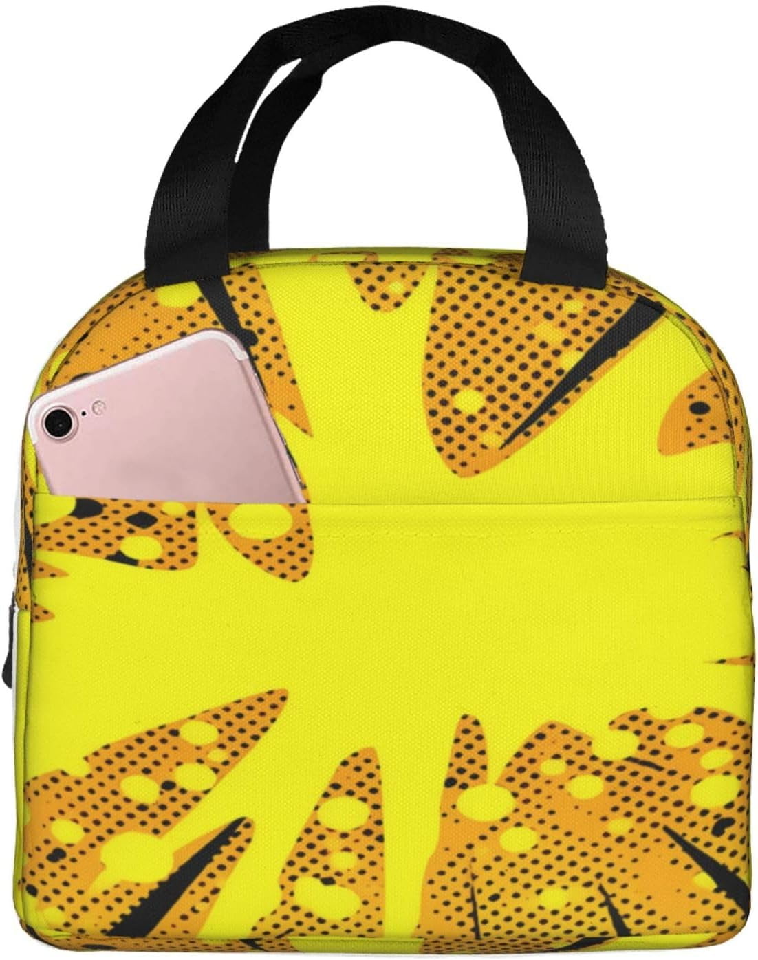 Hyang Yellow With Circles Shapes Insulated Lunch Bag - Chic Practical ...