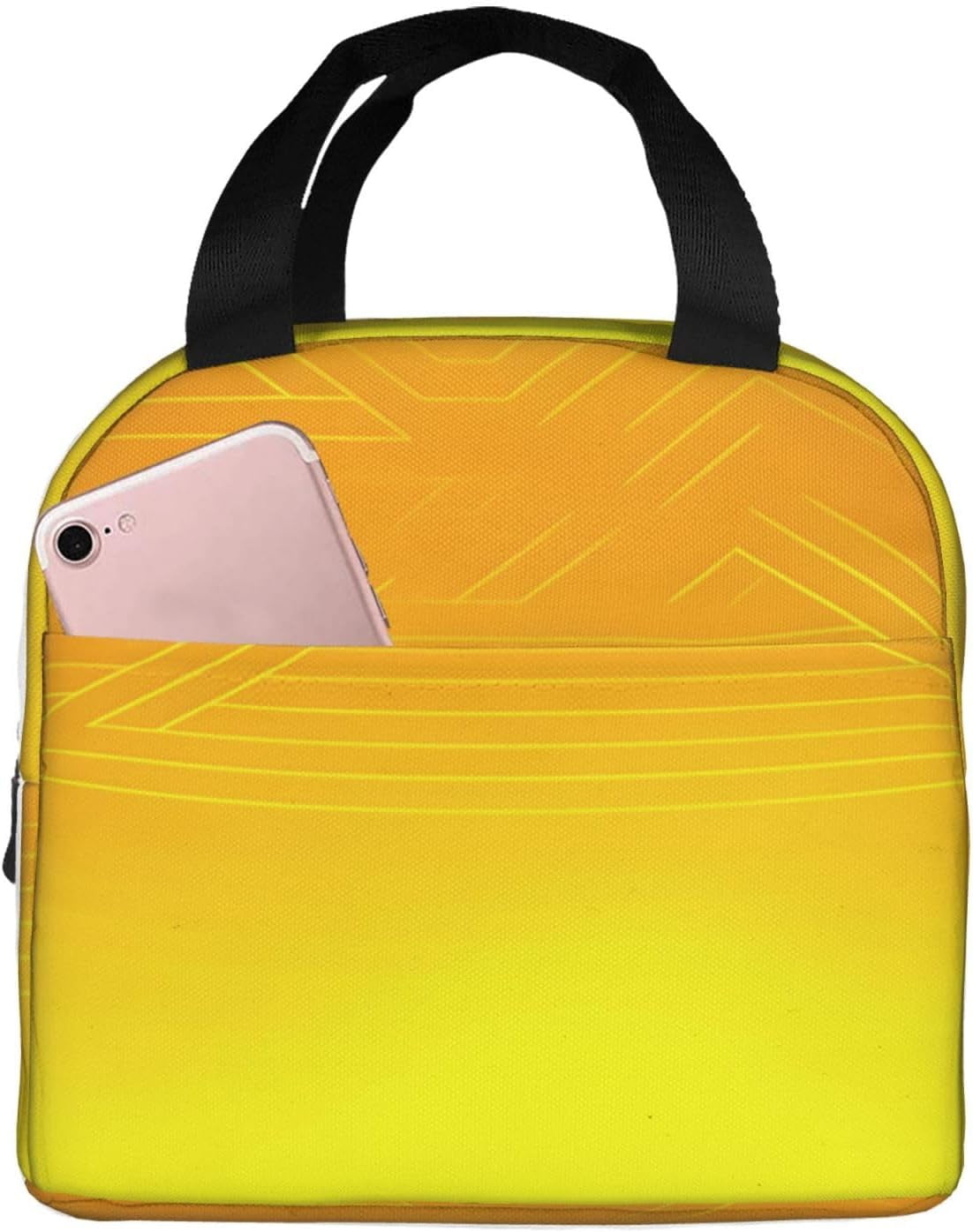 Hyang Yellow With Circles Shapes Insulated Lunch Bag - Chic Practical ...
