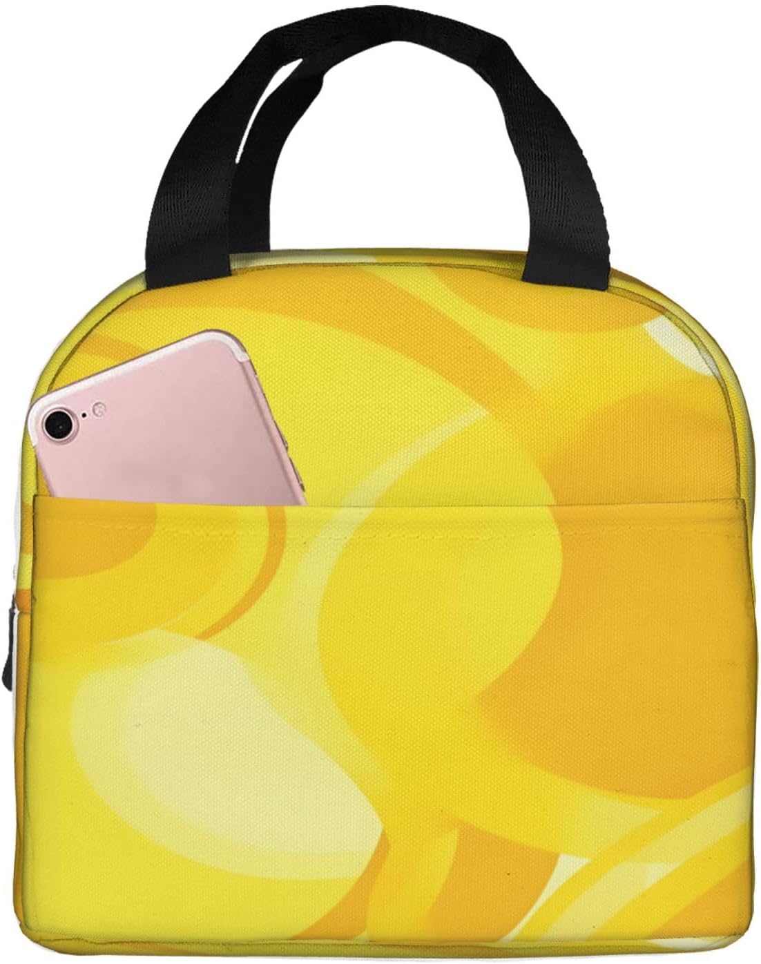 Hyang Yellow With Circles Shapes Insulated Lunch Bag - Chic Practical ...