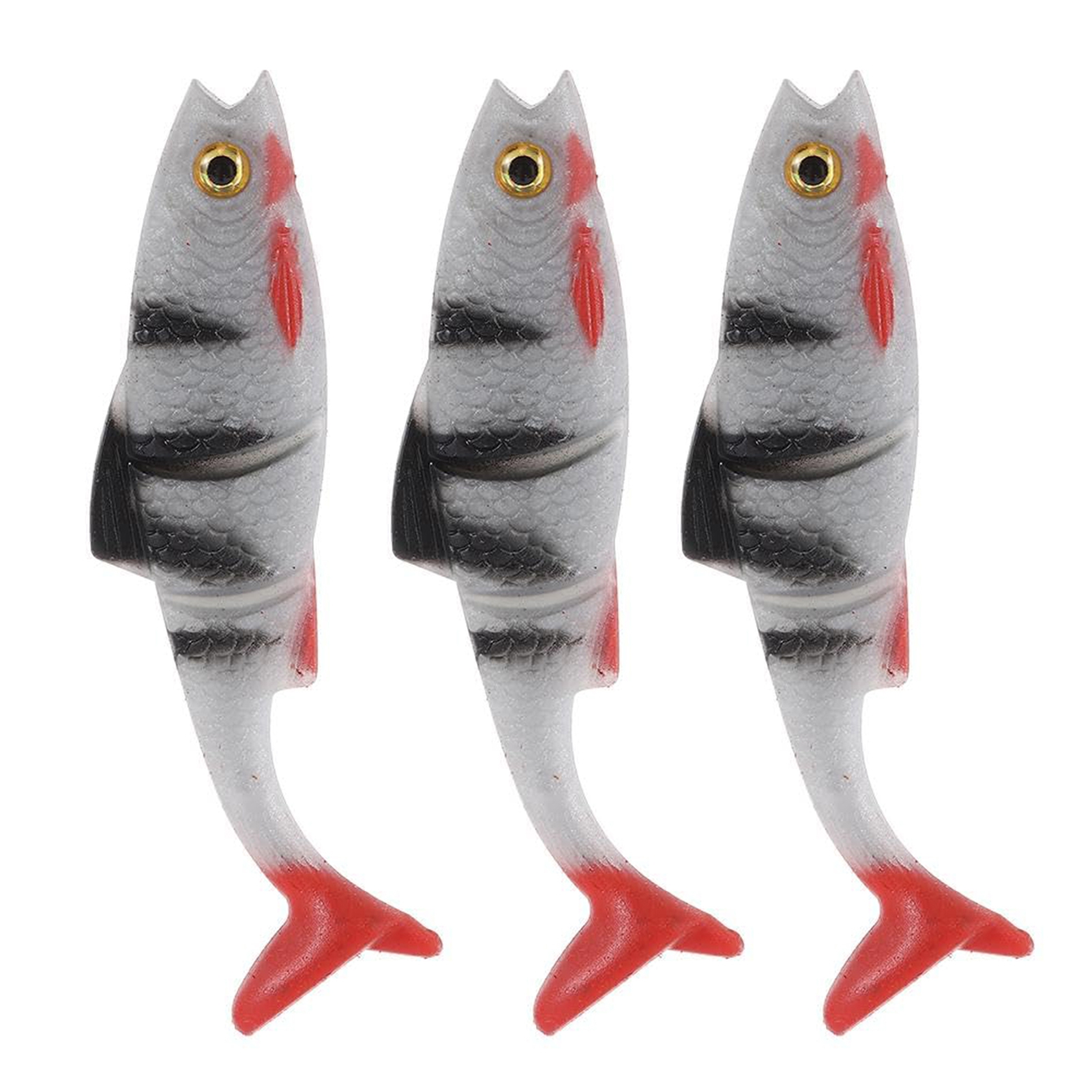 Hyasfey 1/2/3Pcs 8CM Soft Artificial Lure Paddle Tail Silicone Bionic ...