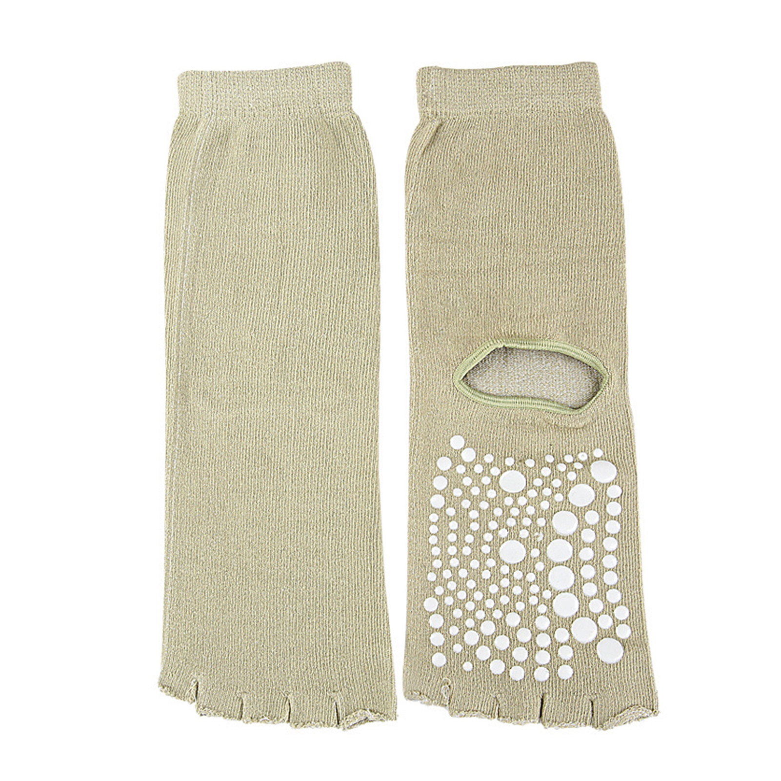 Hyasfey 1 Pair Toeless Yoga Socks with Non-slip Gripper Breathable ...