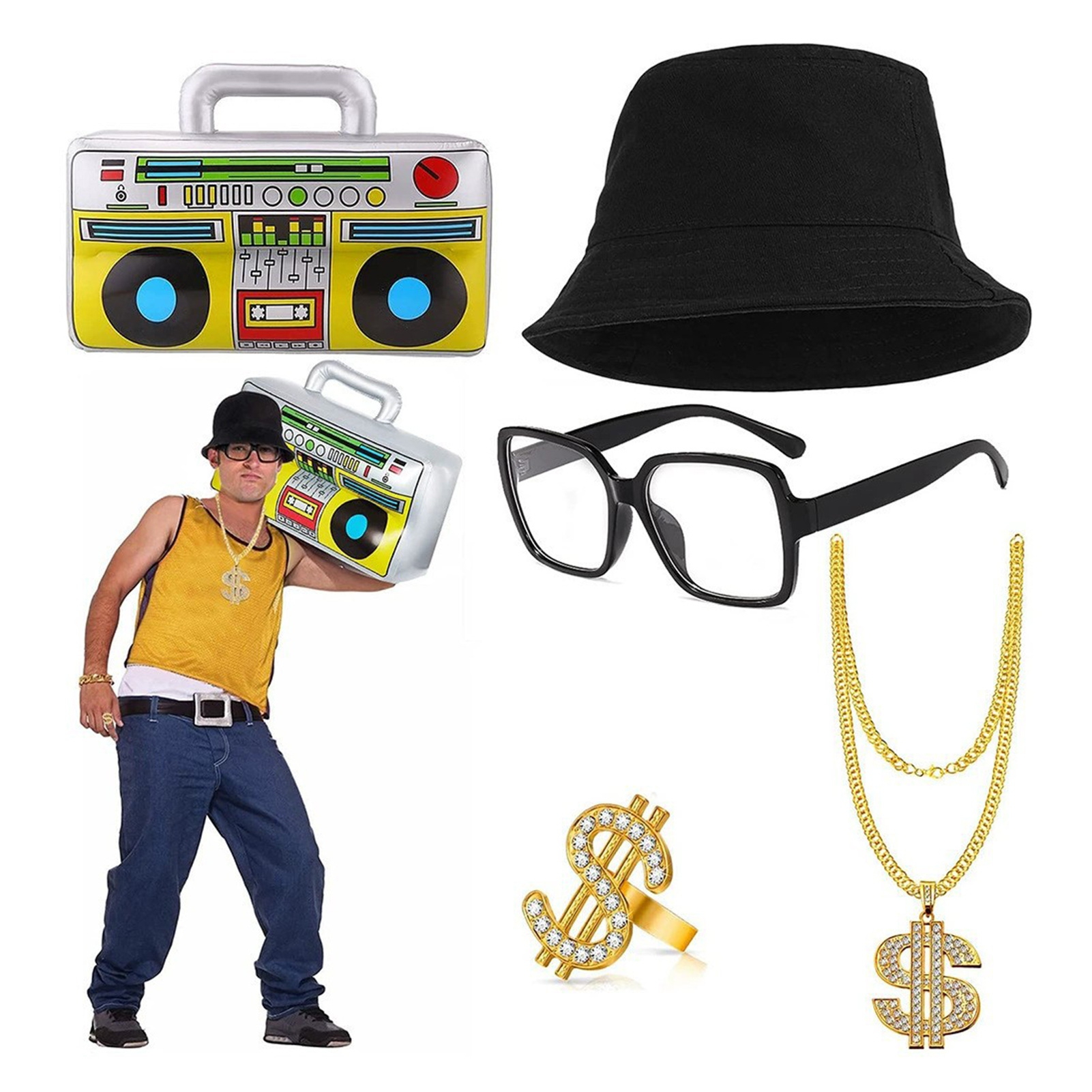 Hyasfey 1 Set Cosplay Accessory Set Inflatable Radio Necklace Ring ...