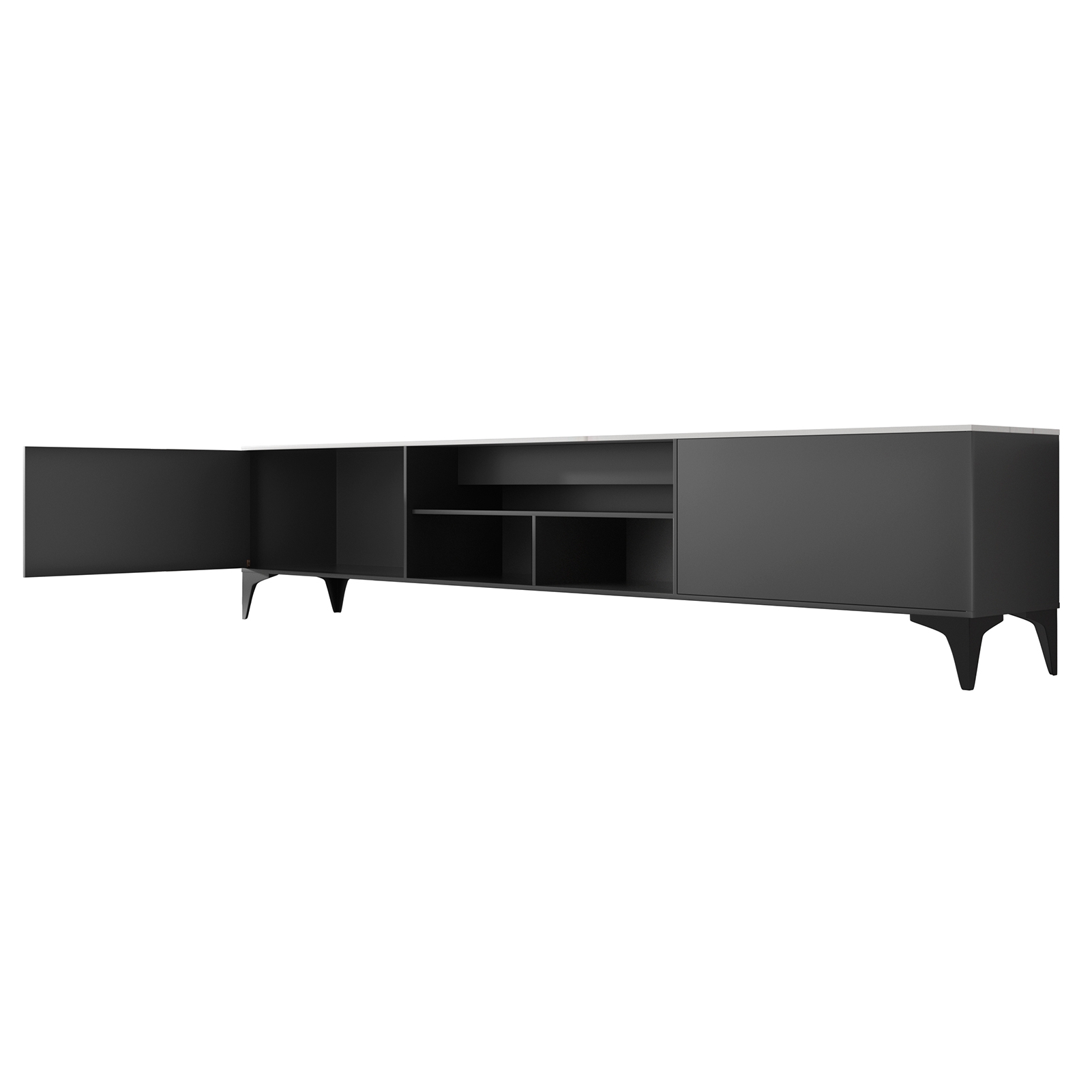 Hyasfey 200CM Modern TV Stand, Media Entertainment Center TV Console ...