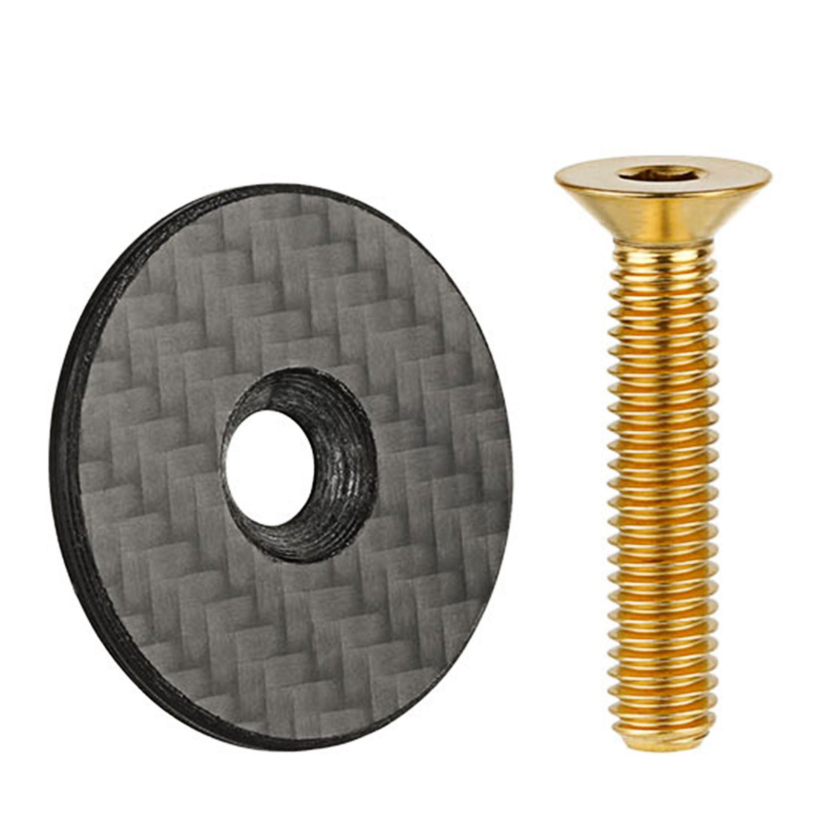 Hyasfey 28.6/31.8MM Bicycle Headset Top Cap with Bolt Carbon Fiber MTB ...