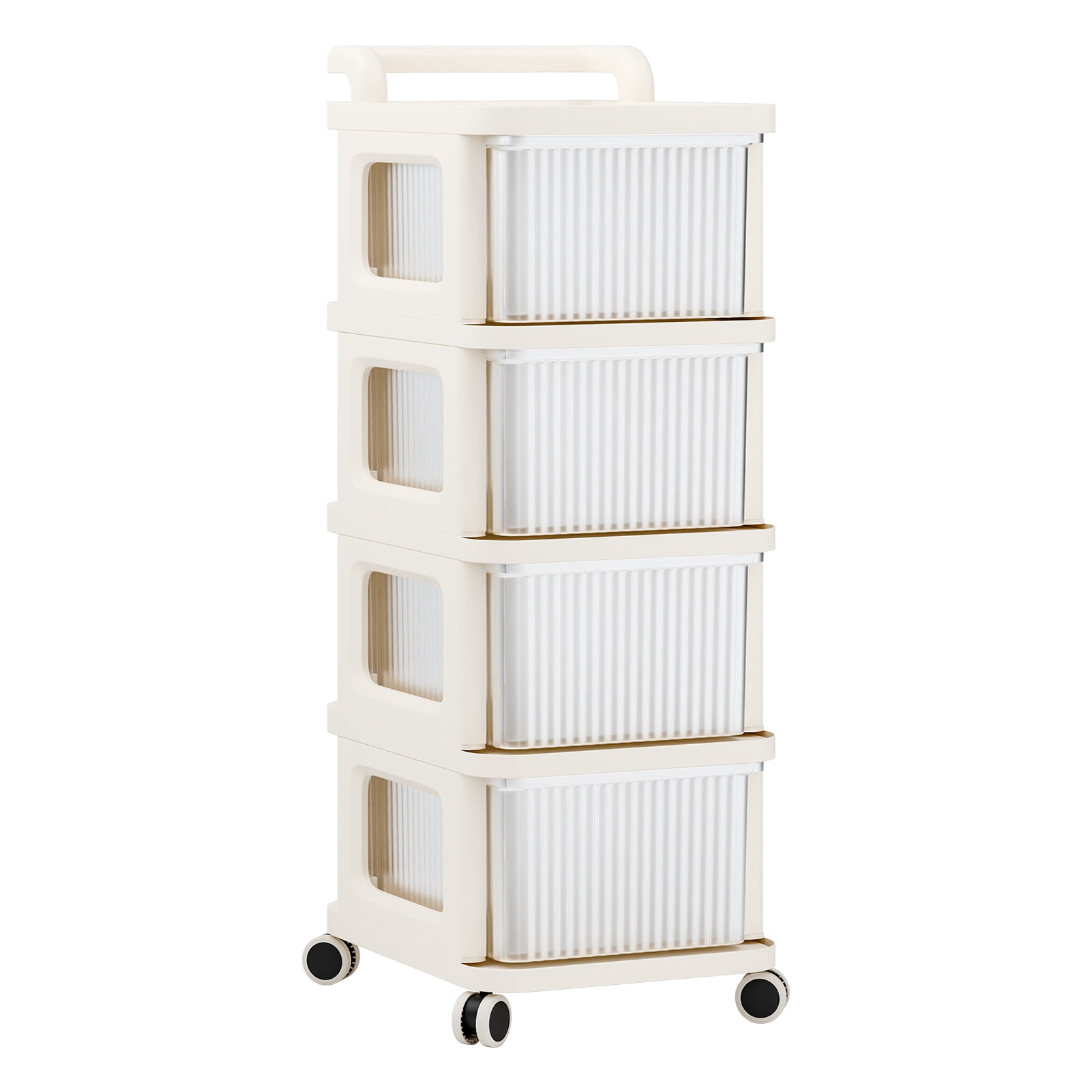 Hyasfey 4 Drawer Plastic Storage Cart, Cabinet with Casters - Walmart.com